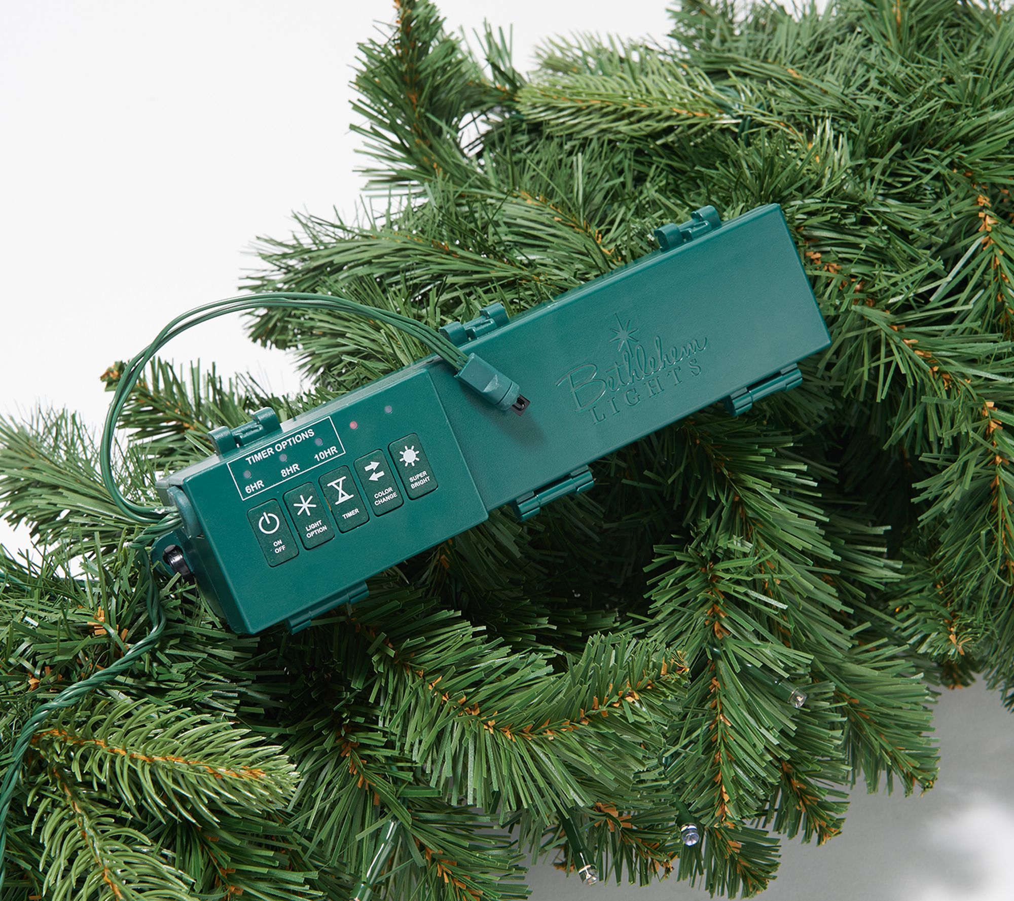 "As Is" Bethlehem Lights 48" Green ColorFlip Overlit Swag - QVC.com
