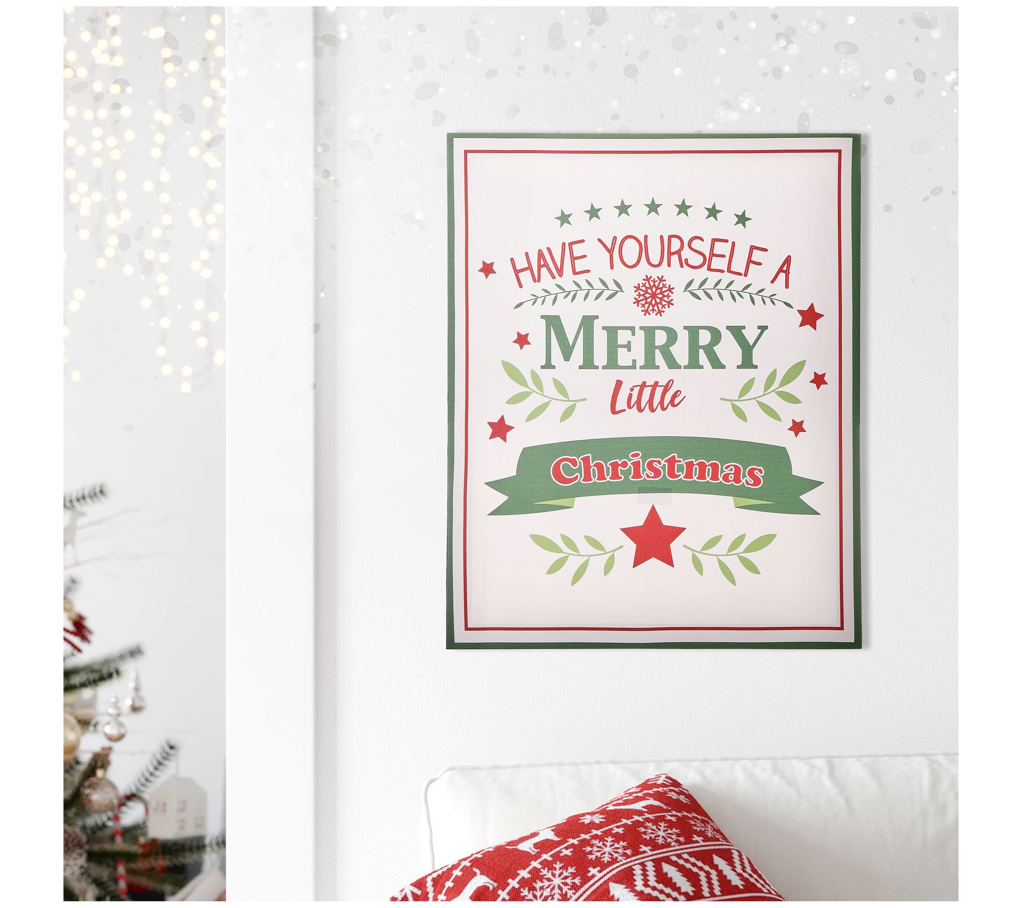 18" x 14.5" "Merry Christmas" Canvas Print by Valerie - QVC.com
