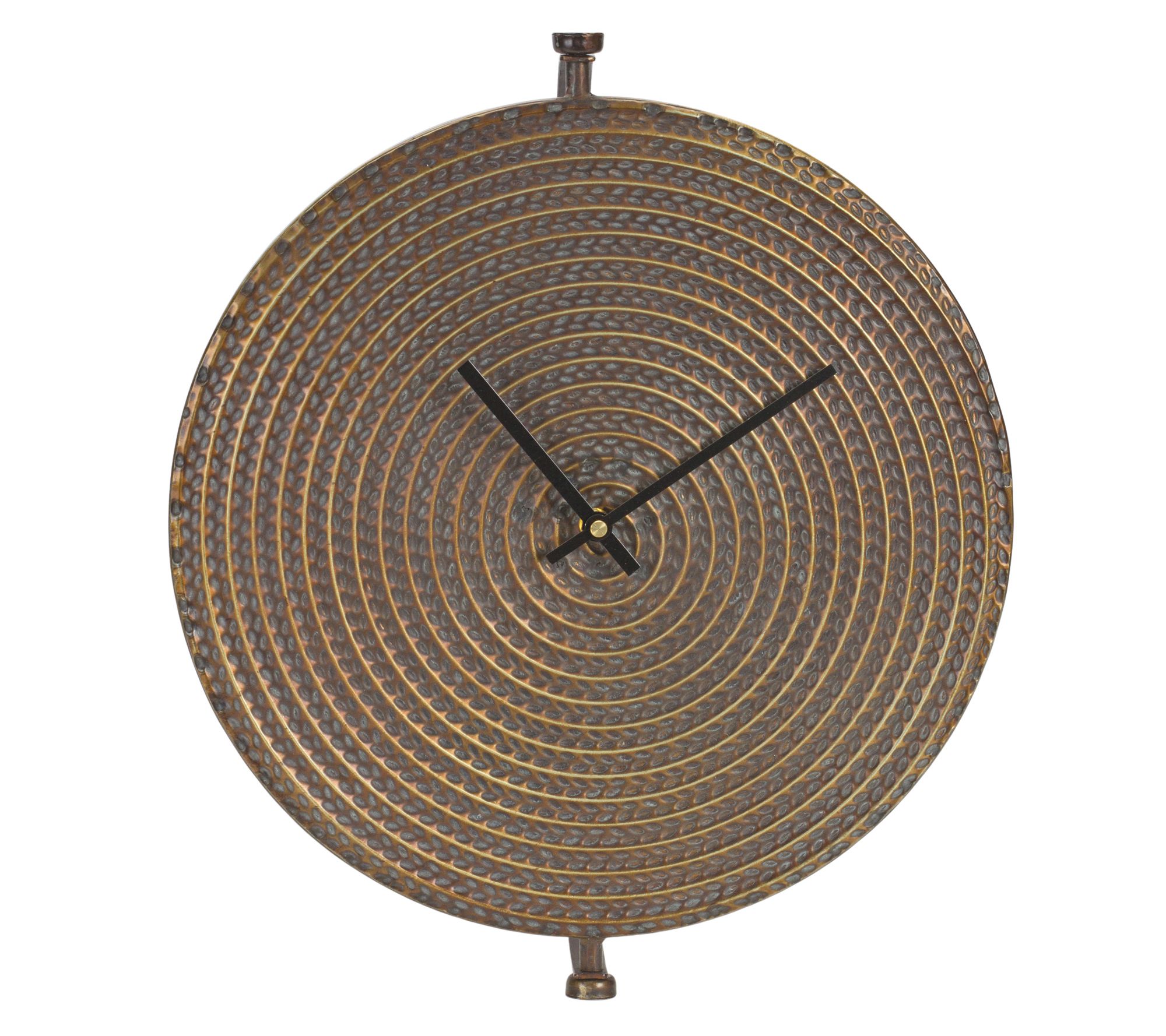 Melrose Bronze Hammered Metal Wall Clock - QVC.com