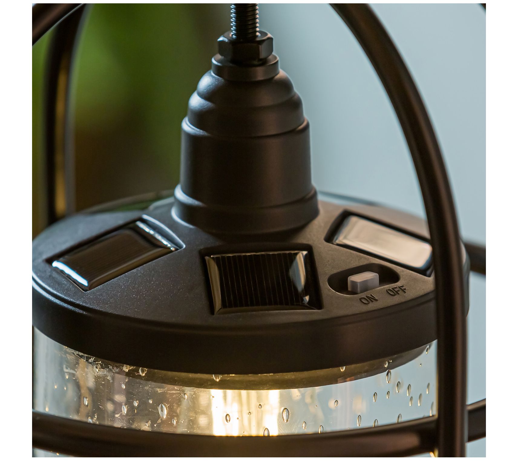Evergreen Solar Metal Lantern With Clear Glass - QVC.com