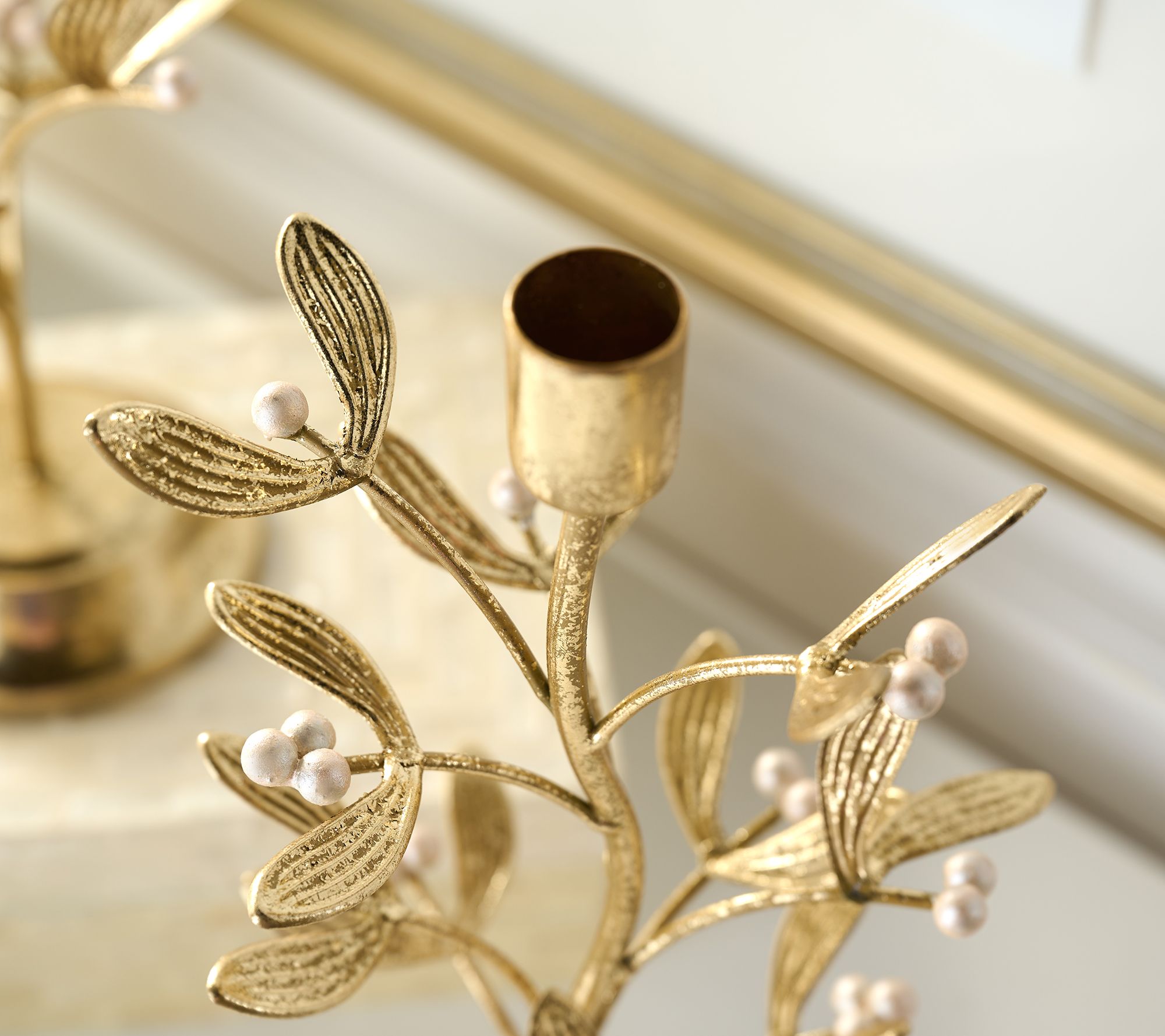 Set of 2 Mistletoe Metal Taper Holders by Valerie - QVC.com