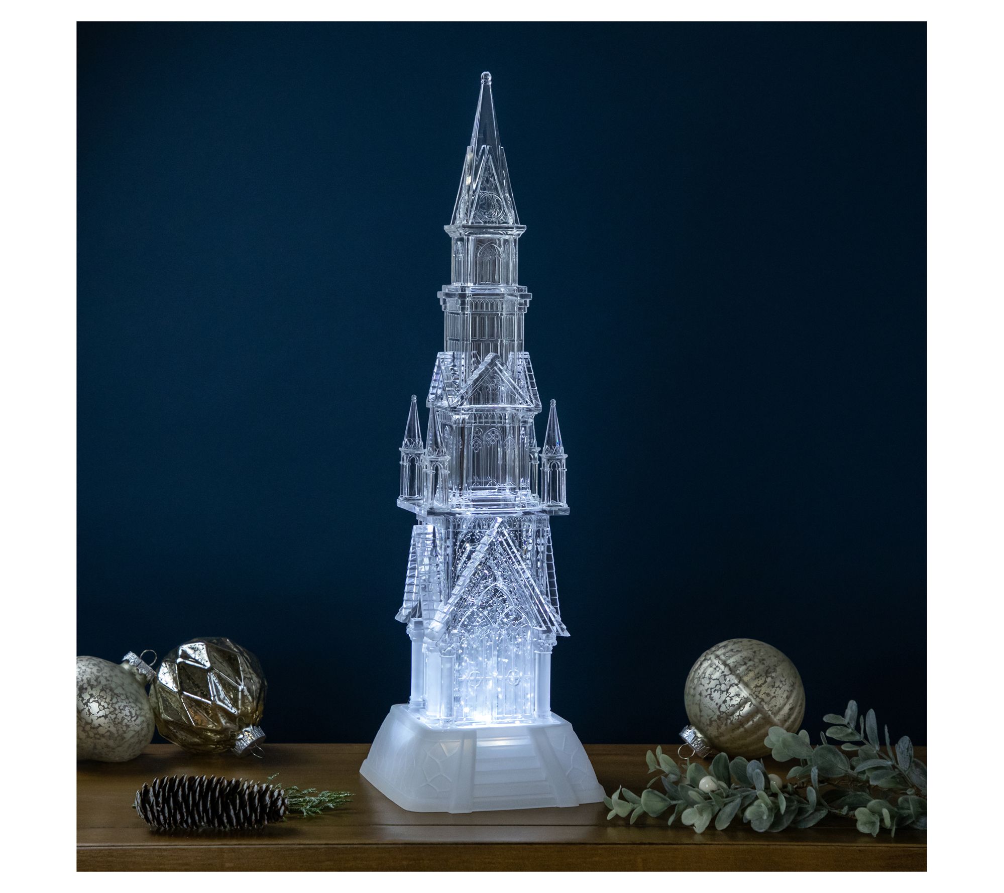 Northlight 17.5" LED Castle Acrylic Christmas Decoration - QVC.com