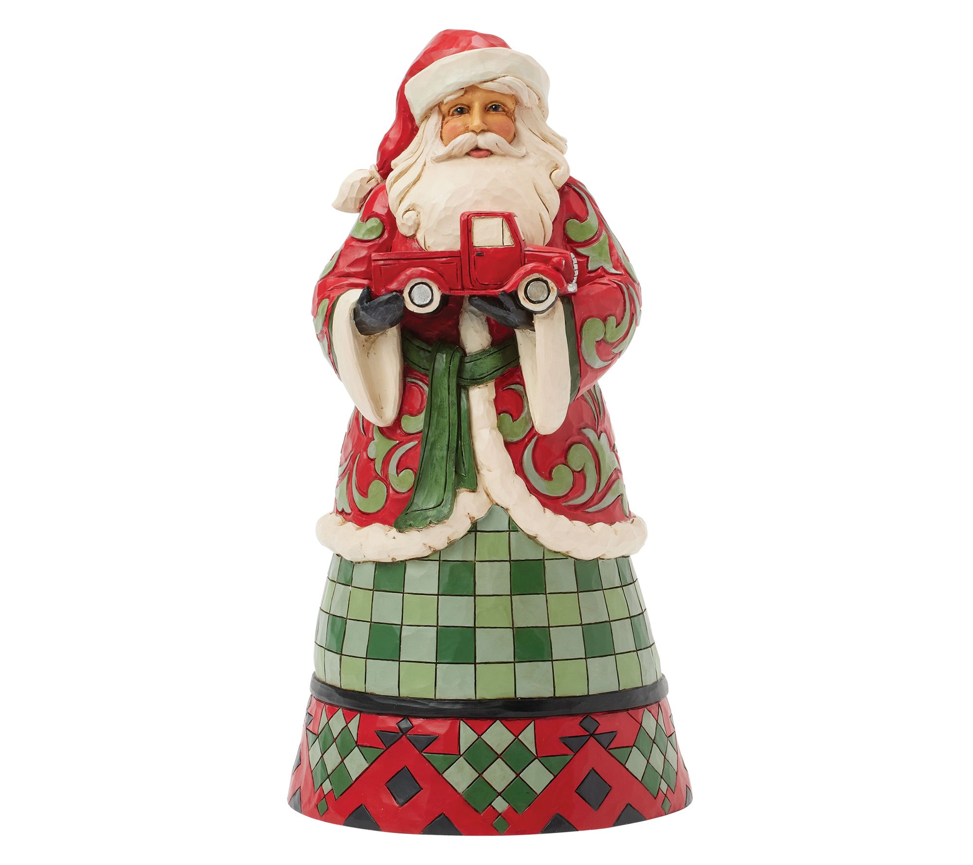 Jim Shore Highland Glen Santa Holding Truck Figurine 10in H - QVC.com