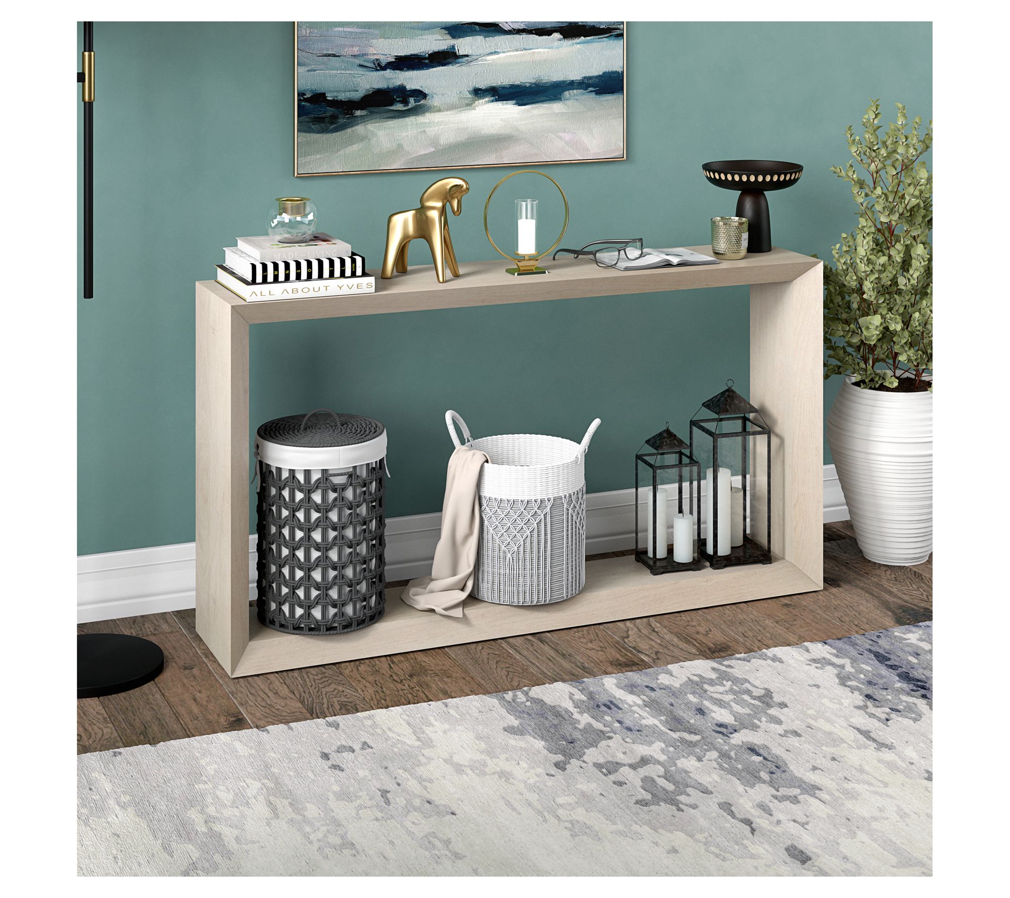 Hudson&Canal Osmond 55" Wide Rectangular Console Table - QVC.com