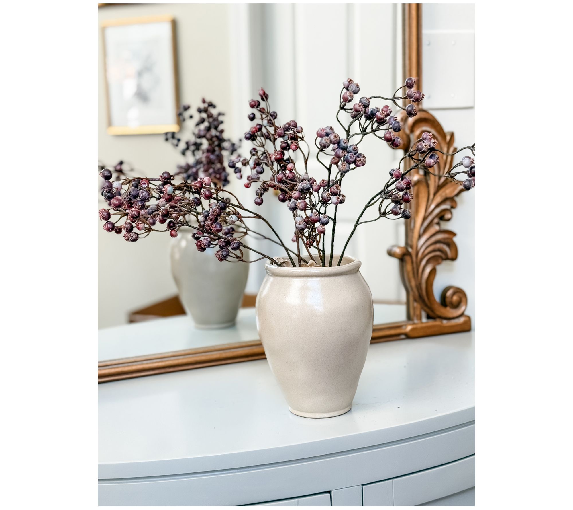 "As Is" Simply Stunning Set of 3 Plum Berry Sprays by Janine Graff ...