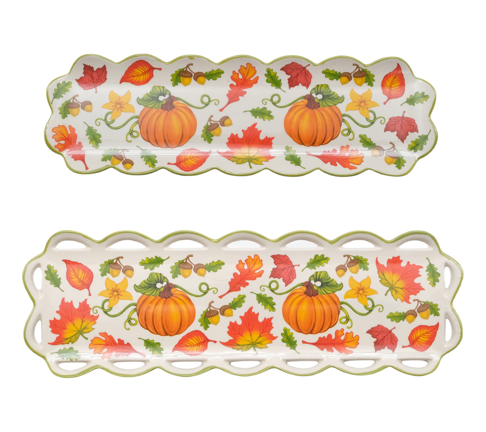 "As Is" Temp-tations Harvest Set of 2 Scalloped Nesting Trays - QVC.com