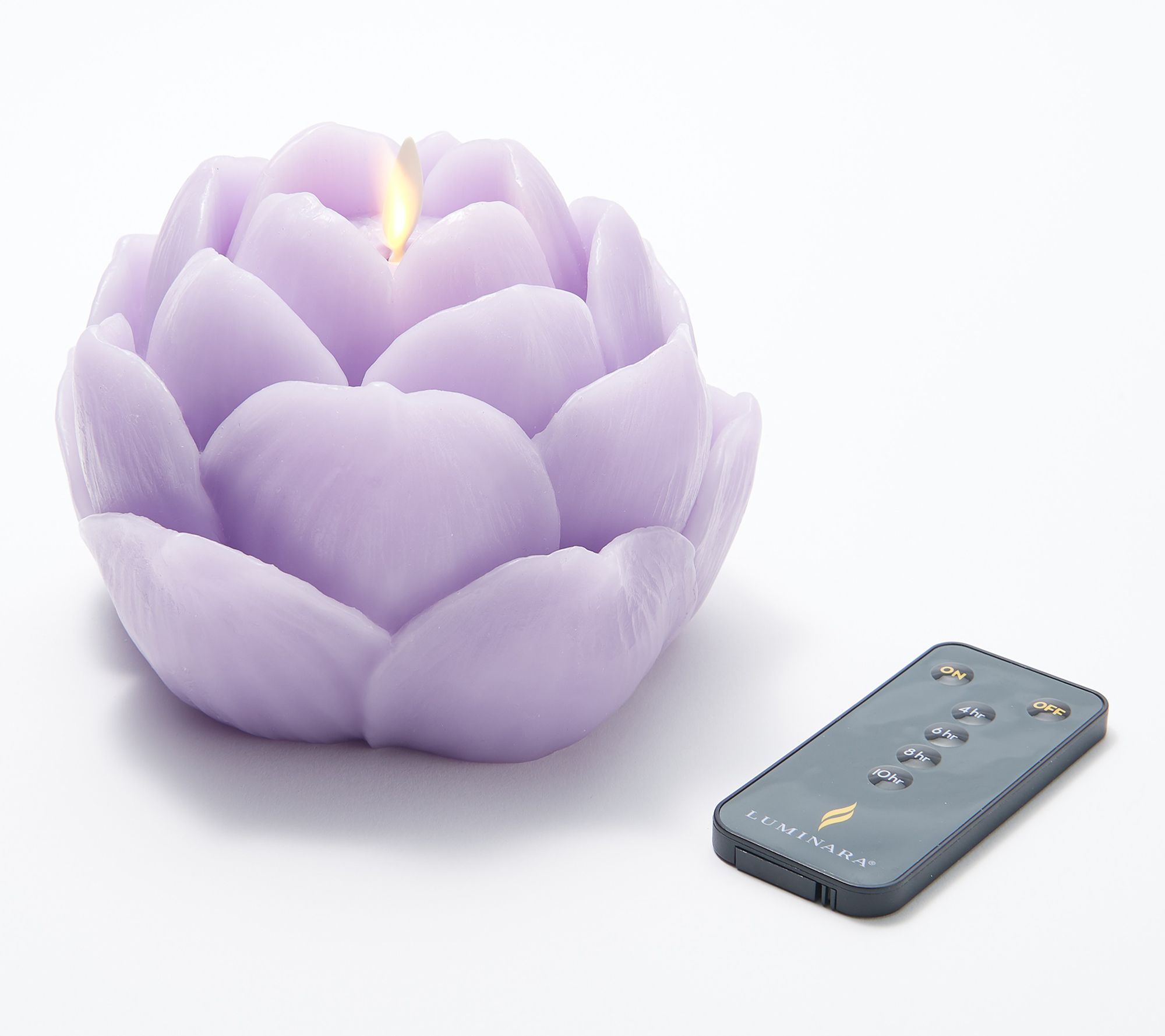 Luminara Flameless Lotus Flower Figural Candle with Remote - QVC.com