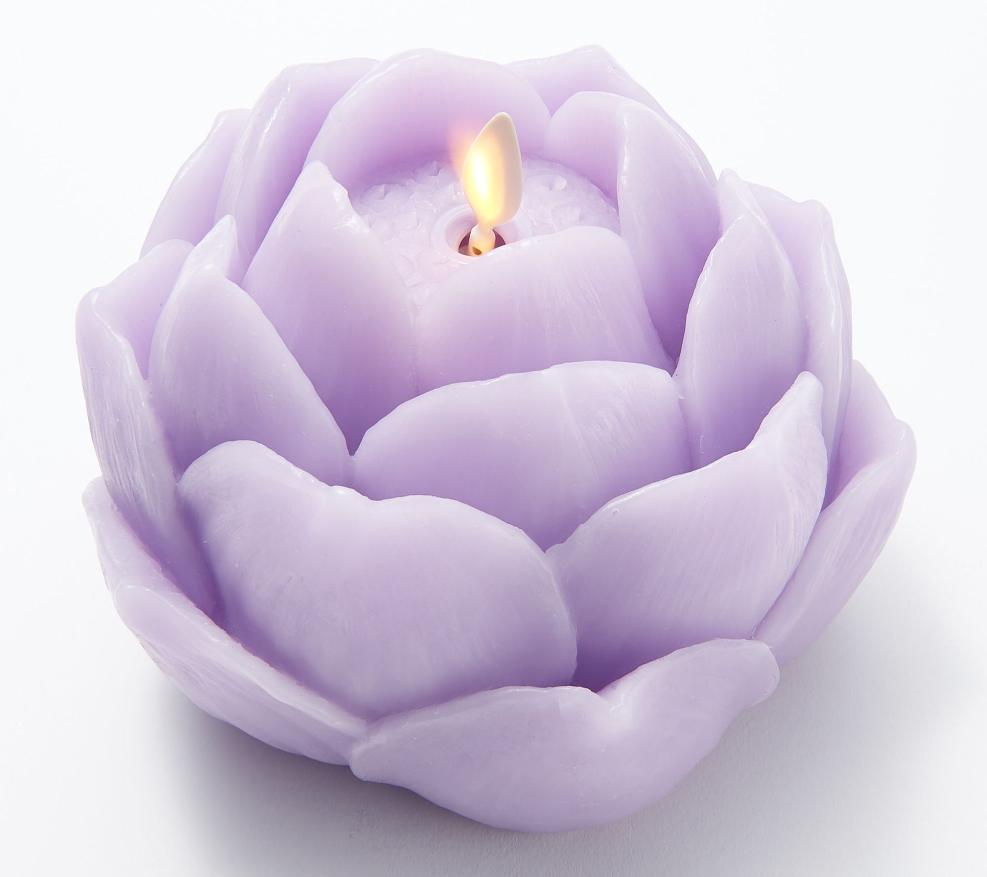 Luminara Flameless Lotus Flower Figural Candle with Remote - QVC.com