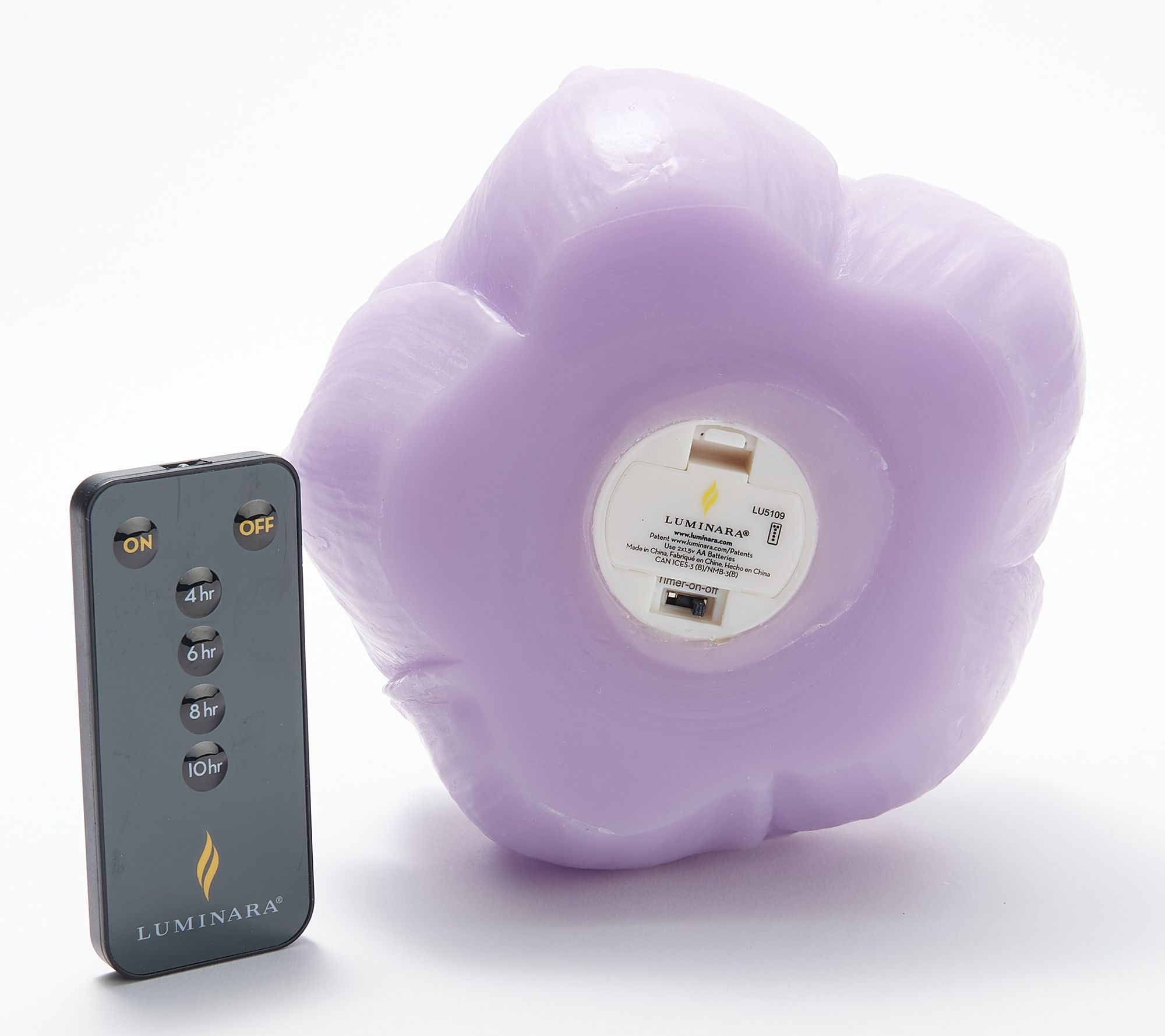 Luminara Flameless Lotus Flower Figural Candle with Remote - QVC.com