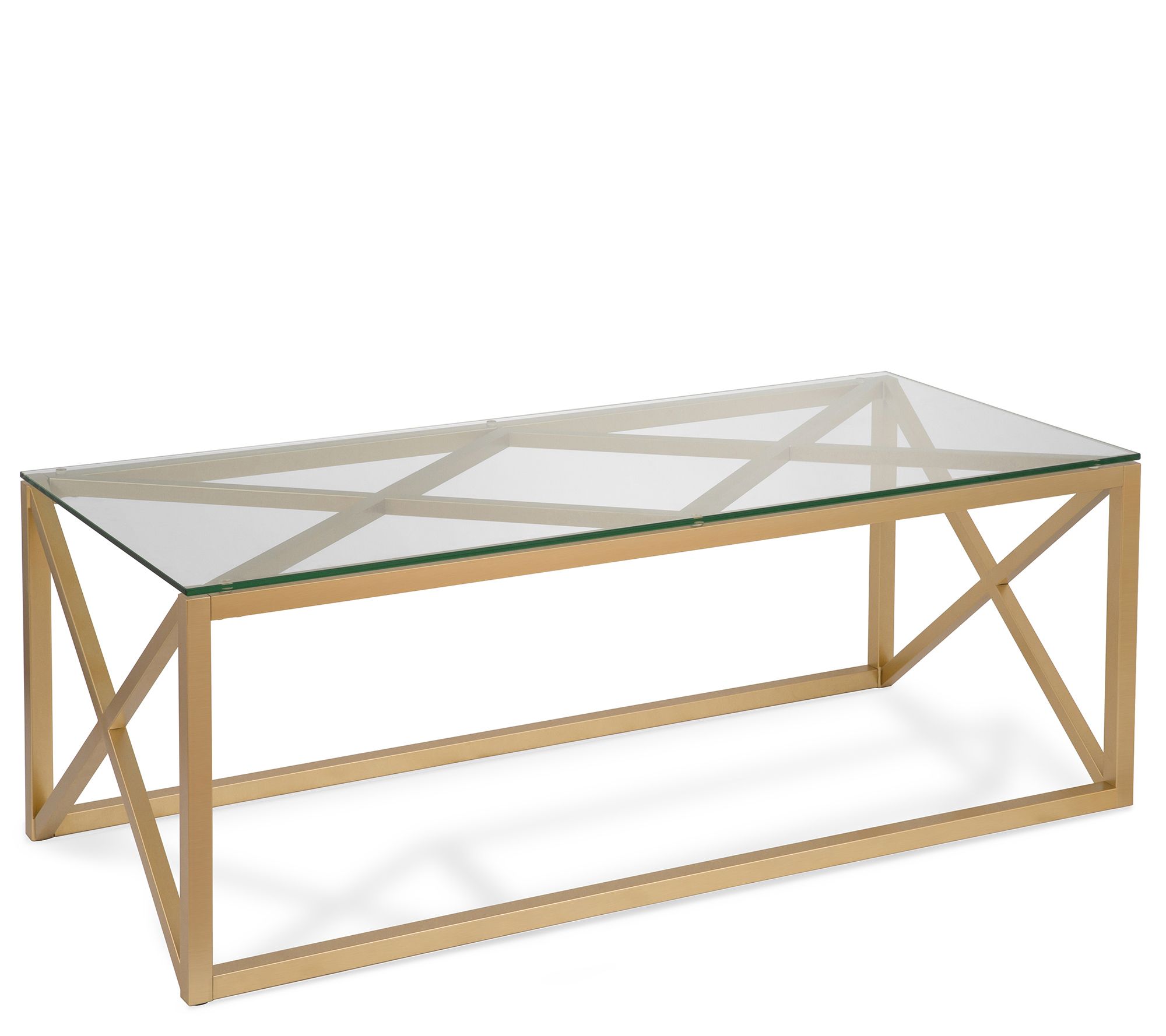 Hudson&Canal Dixon Rectangular Coffee Table W X-Shaped Sides - QVC.com