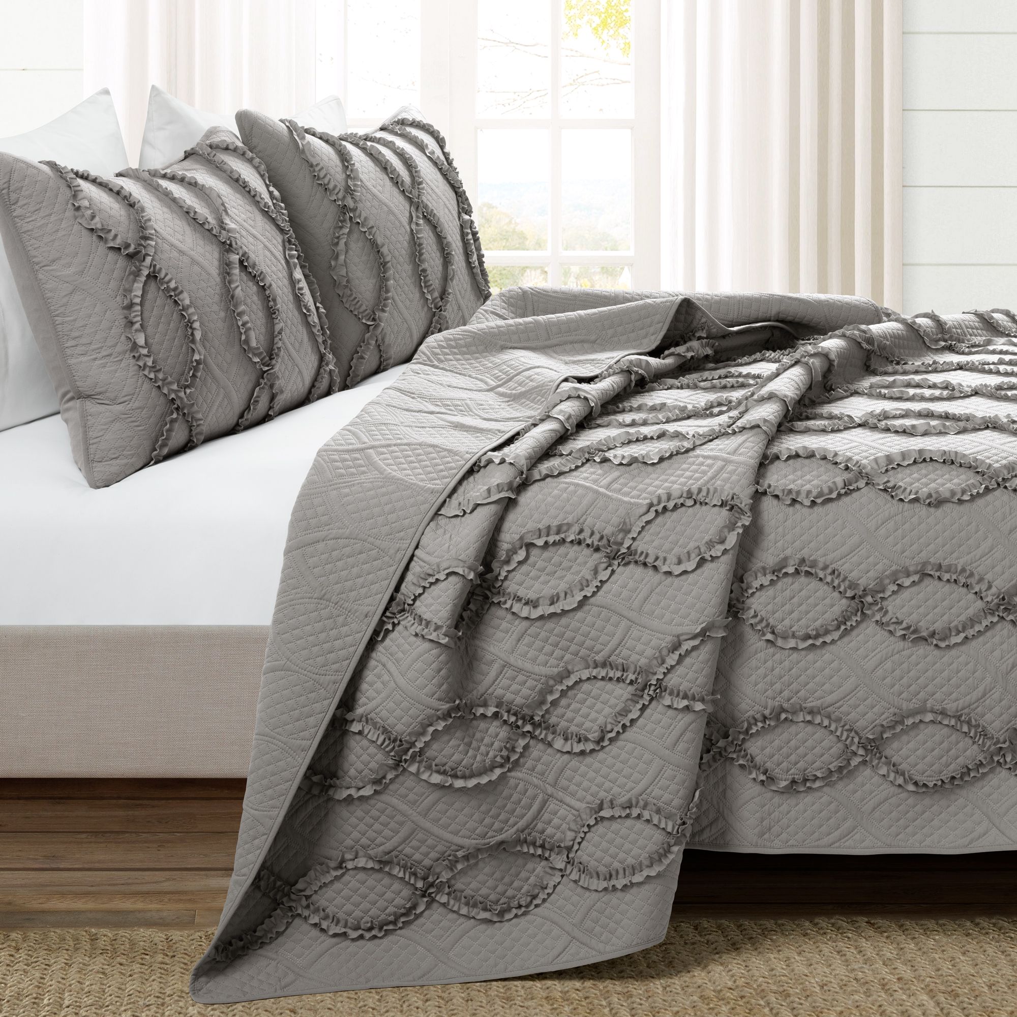 Lush Decor Avon Textured Quilt 3-Piece Set F/Q - QVC.com