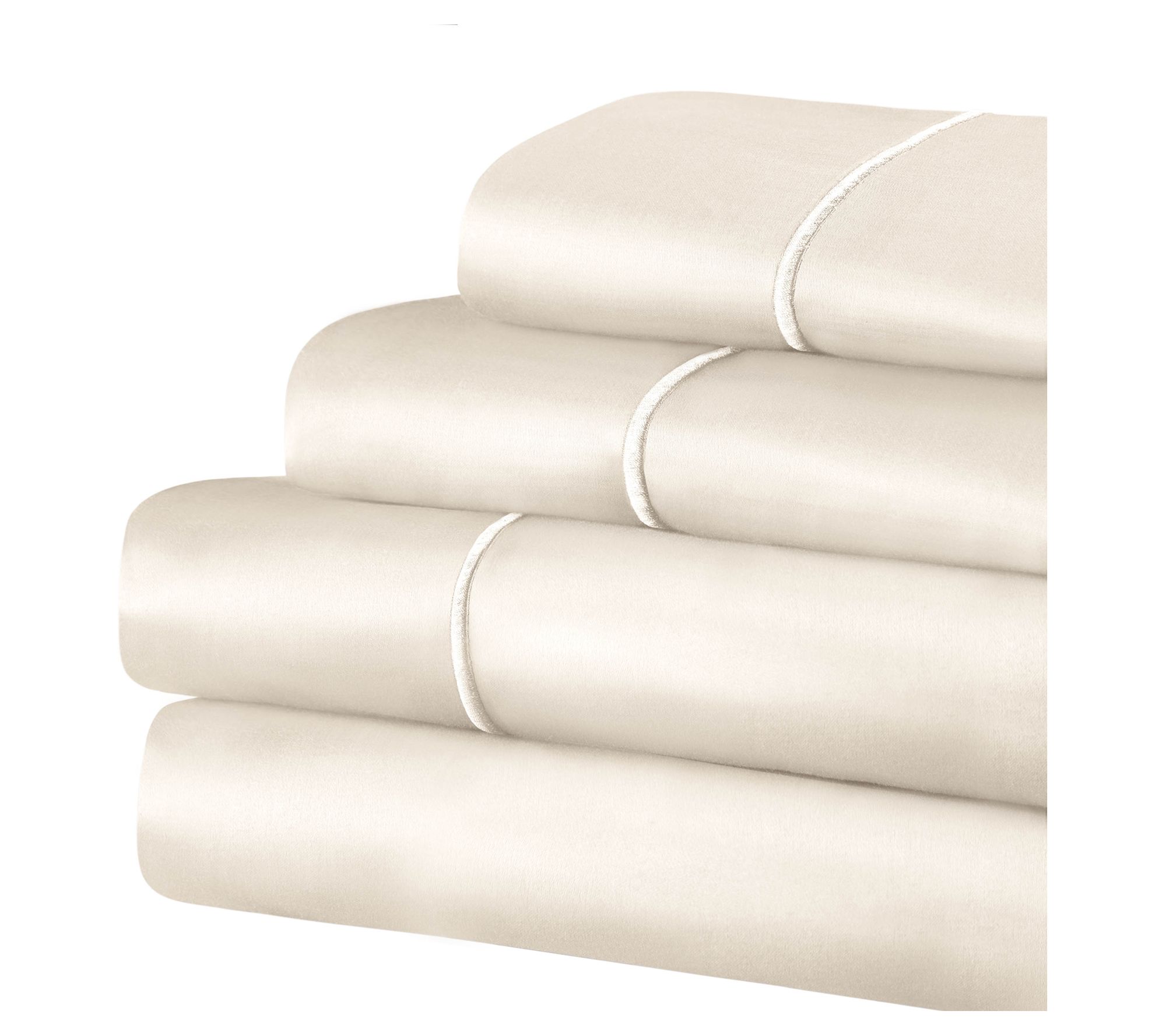 Superior 1500TC Solid Cotton Marrow Stitch Sheet Set, Queen - QVC.com