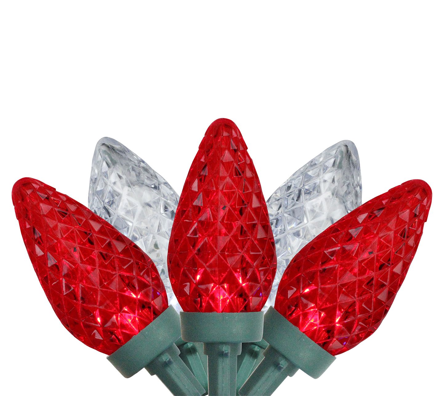 Northlight 100ct Faceted LED Christmas Lights 66' Green Wire - QVC.com