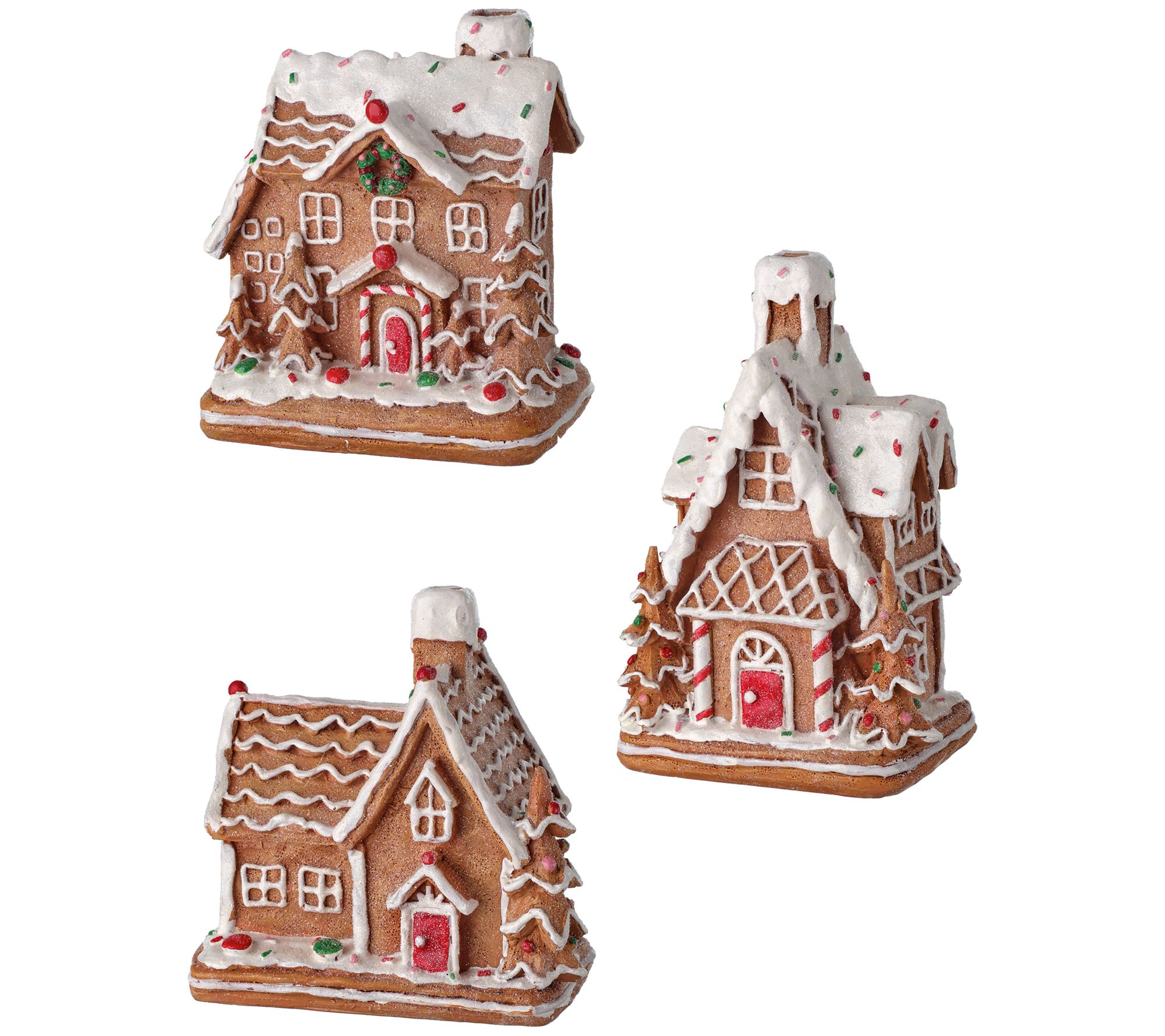 Valerie Parr Hill 5-6" Gingerbread House - Setof 3 - QVC.com