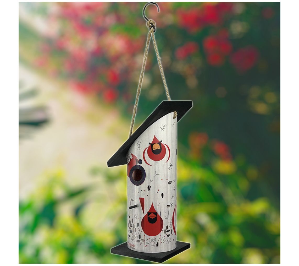 RCS Birdhouse Charley Harper Cardinals - Large - QVC.com