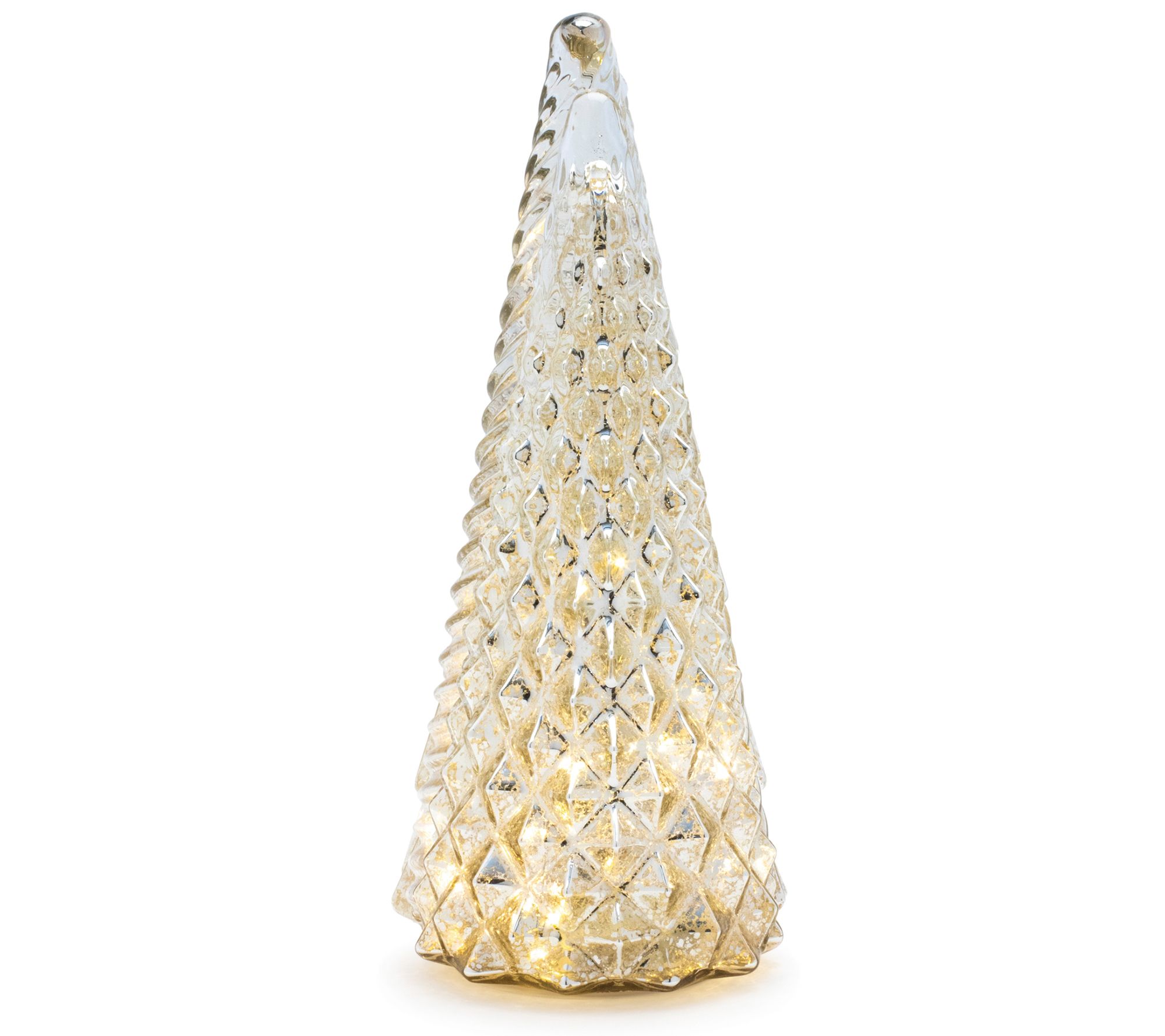 Melrose LED Textured Mercury Glass Tree (Set of3) - QVC.com