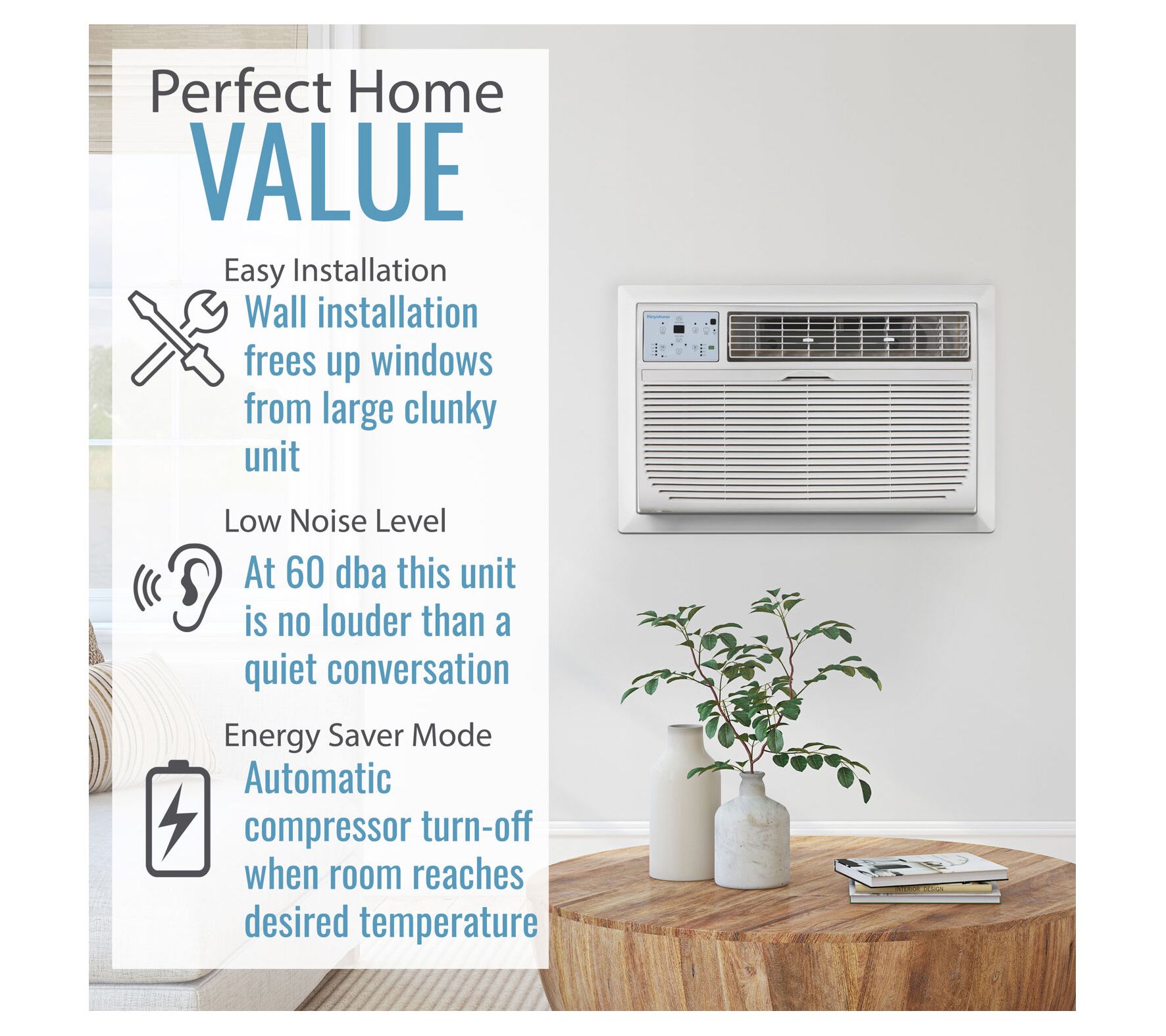 Keystone 12,000 BTU 230V Through-Wall Air Conditioner w Remot - QVC.com