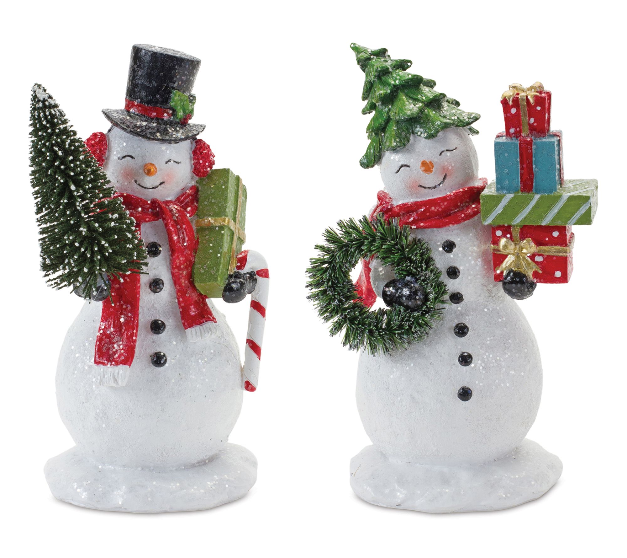 Melrose Snowman Couple Figurine (Set of 2) - QVC.com