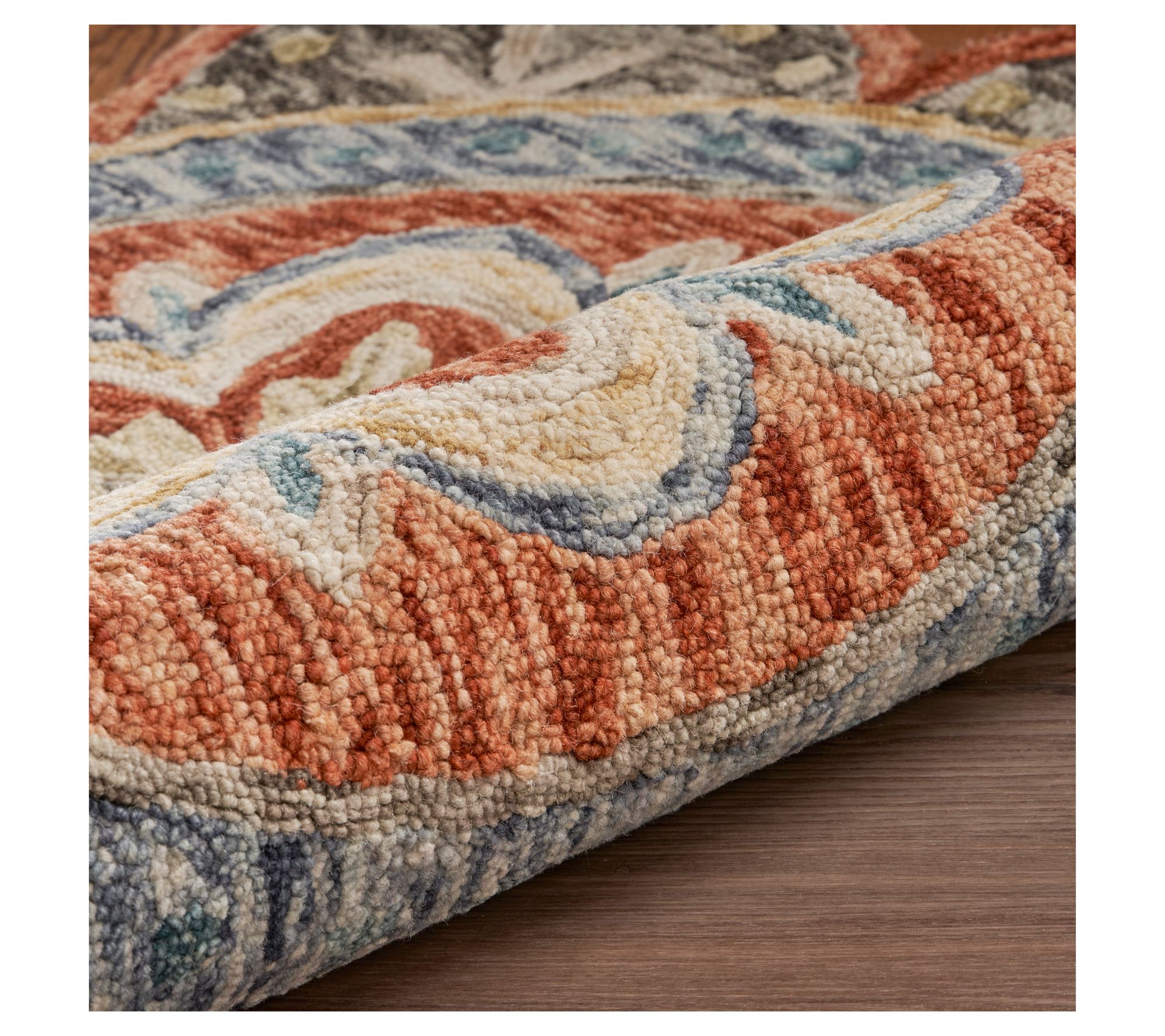 Ox Bay Michelle Floral Medallion Wool Indoor 6'Round Rug - QVC.com
