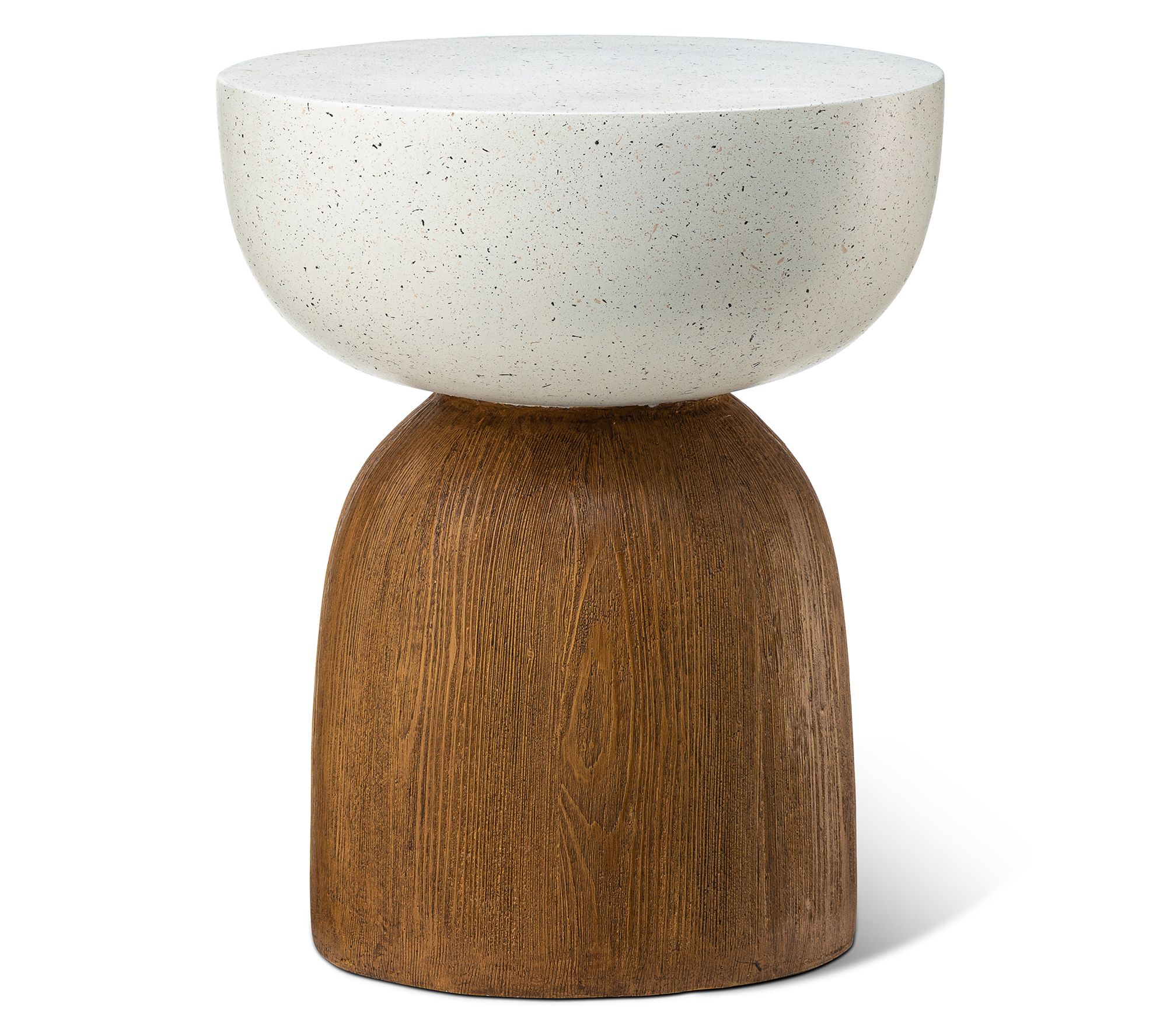 Glitzhome 18" Faux Wood Geometric Garden Stool/ Table - QVC.com