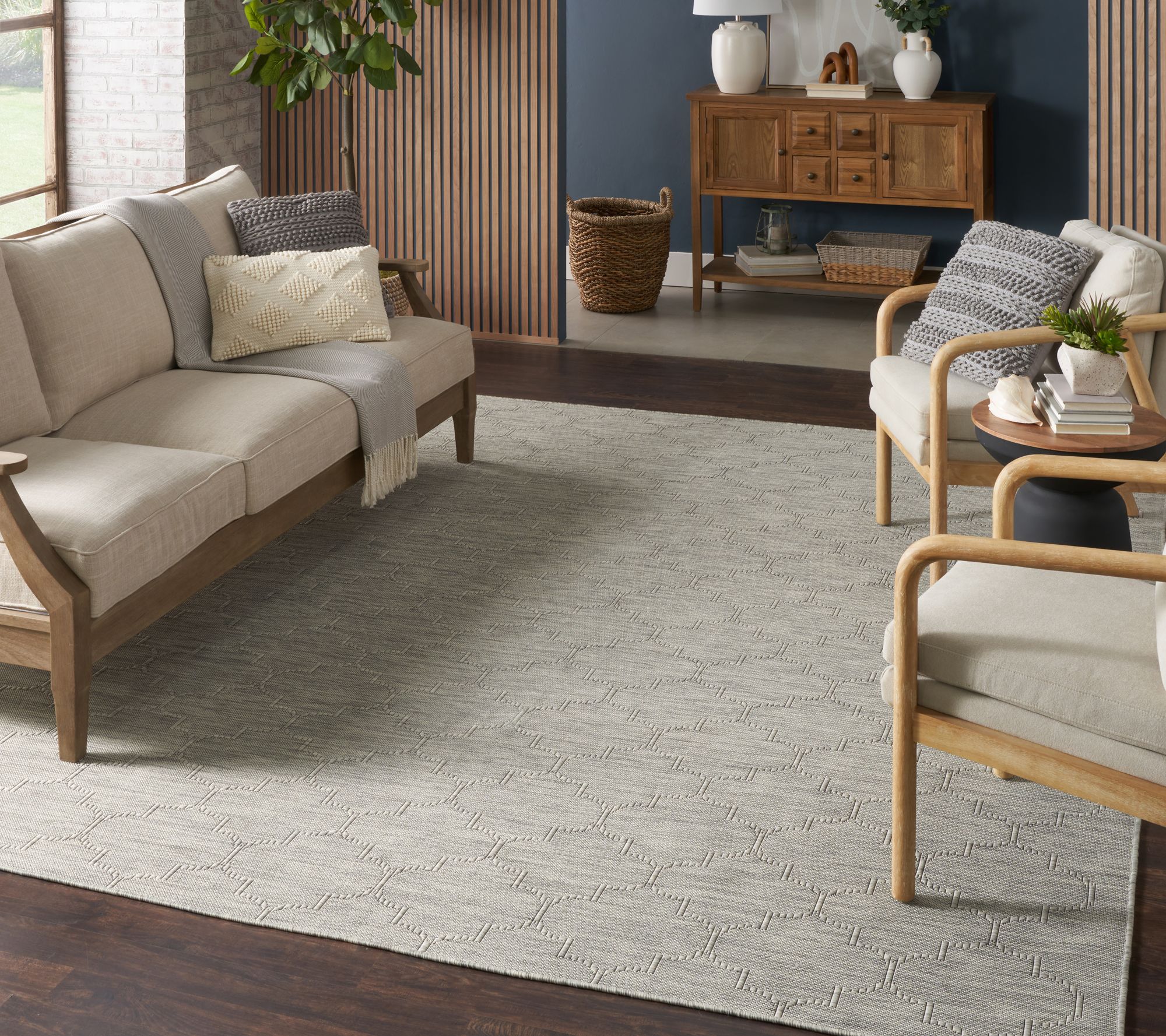 Nourison Home Washable Textured Indoor/Outdoor 8' x 10' Rug - QVC.com