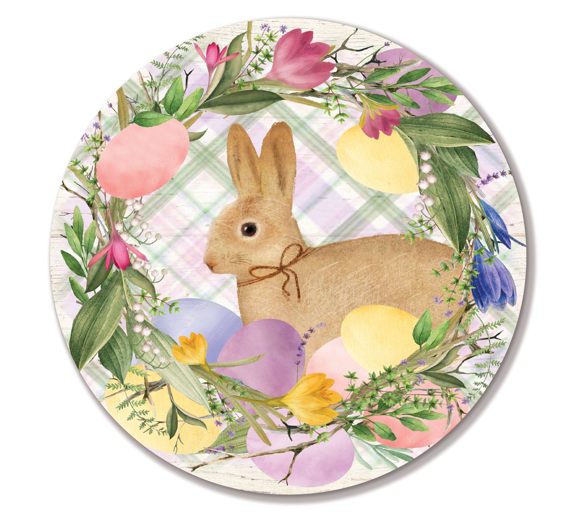 Courtside Market Easter Wreath Eggs 15x15 Circular Artboard - QVC.com