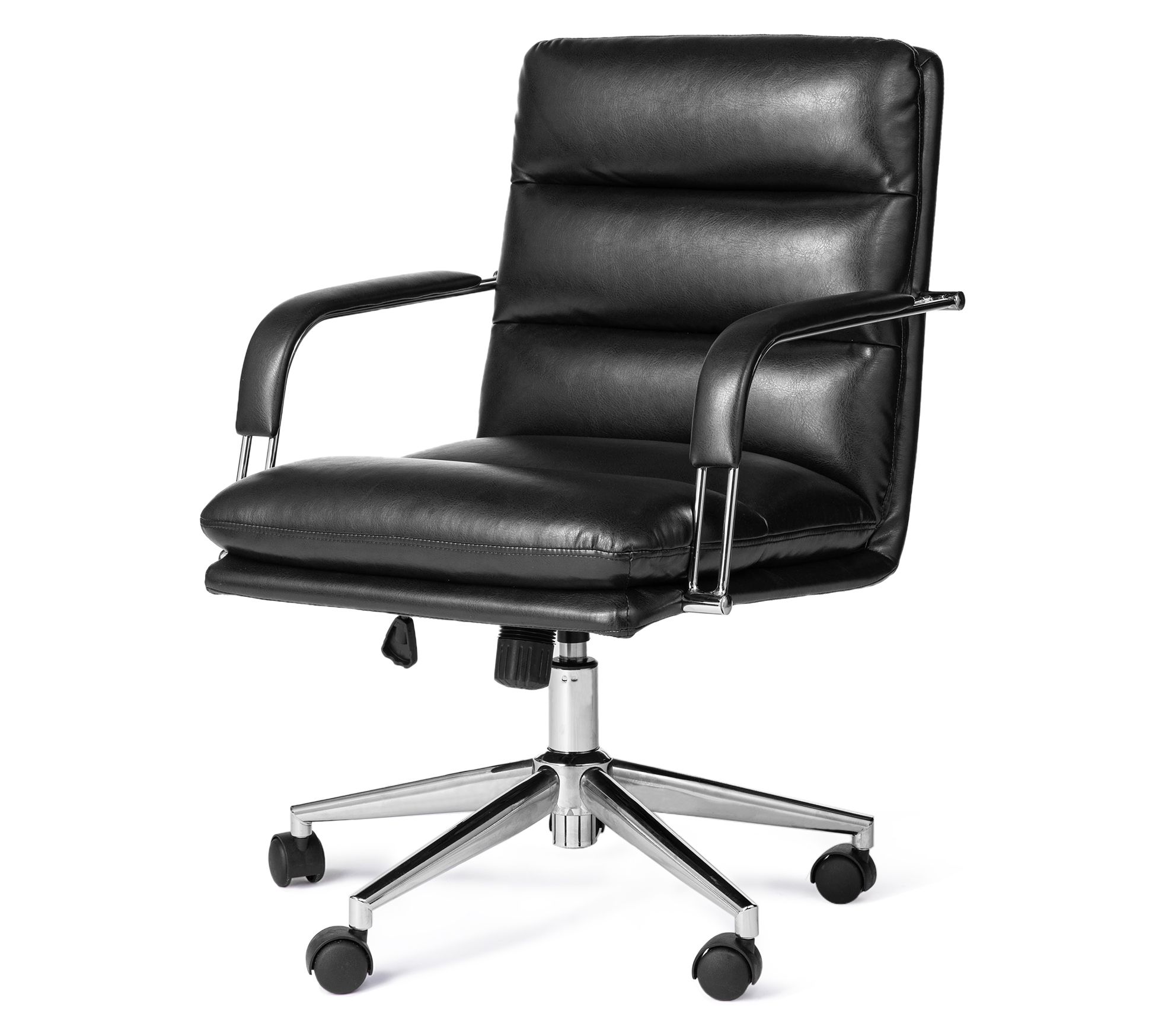 Glitzhome Modern Leatherette Adjustable SwivelOffice Chair - QVC.com