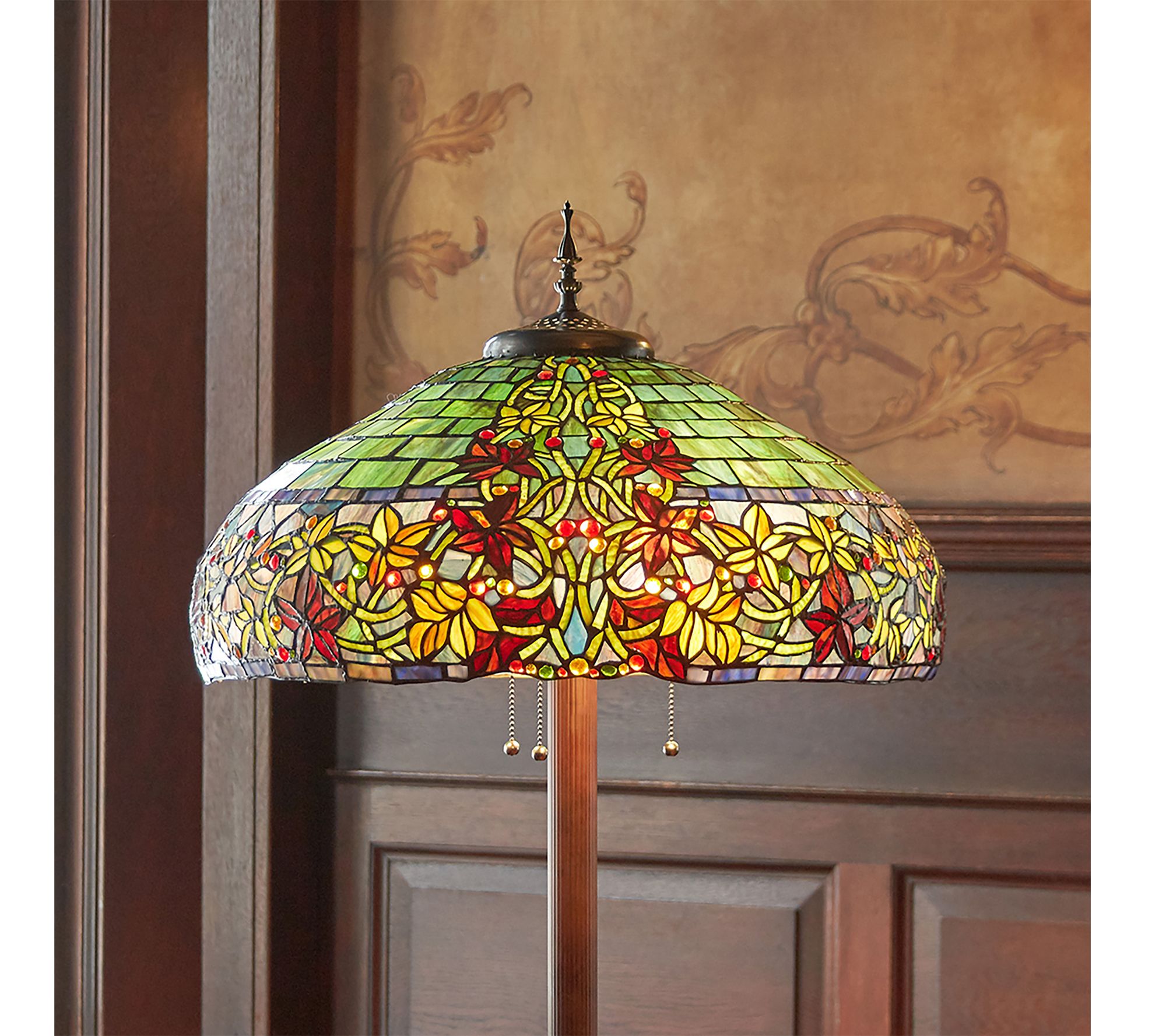 River of Goods 65" H Hampstead Stained Glass Flor Lamp - QVC.com