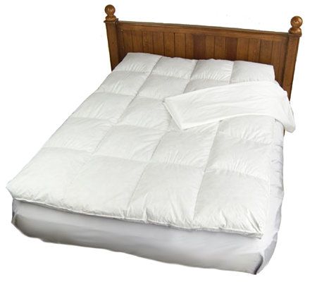 Northern Nights Cal.King Baffle Box Featherbed w/Cover - QVC.com