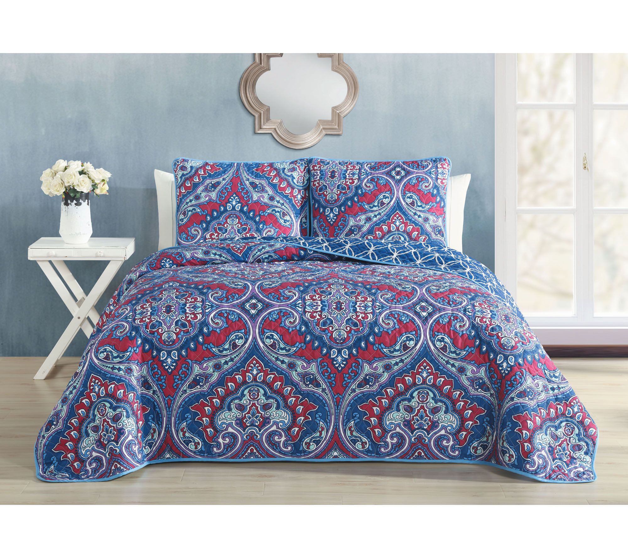 Avondale Manor Cantara 3-Piece Queen Quilt Set - QVC.com