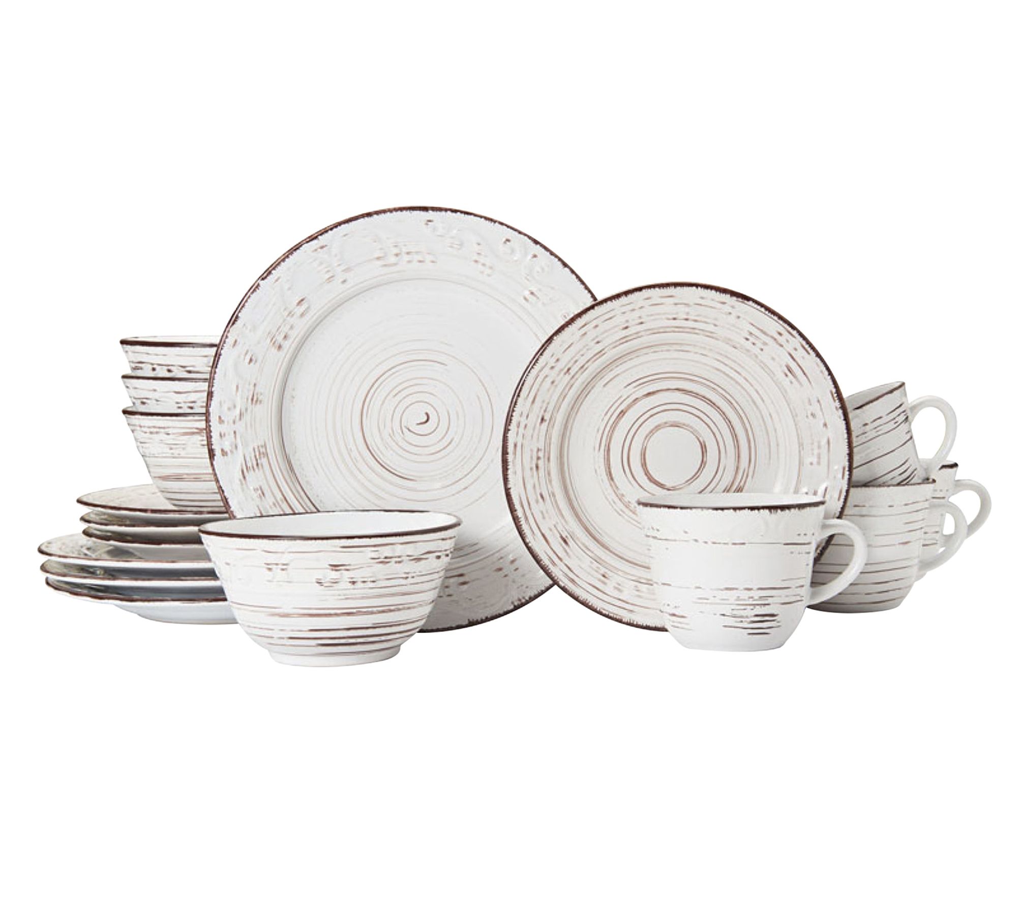 Pfaltzgraff Trellis White 16-Piece Dinnerware Set - QVC.com