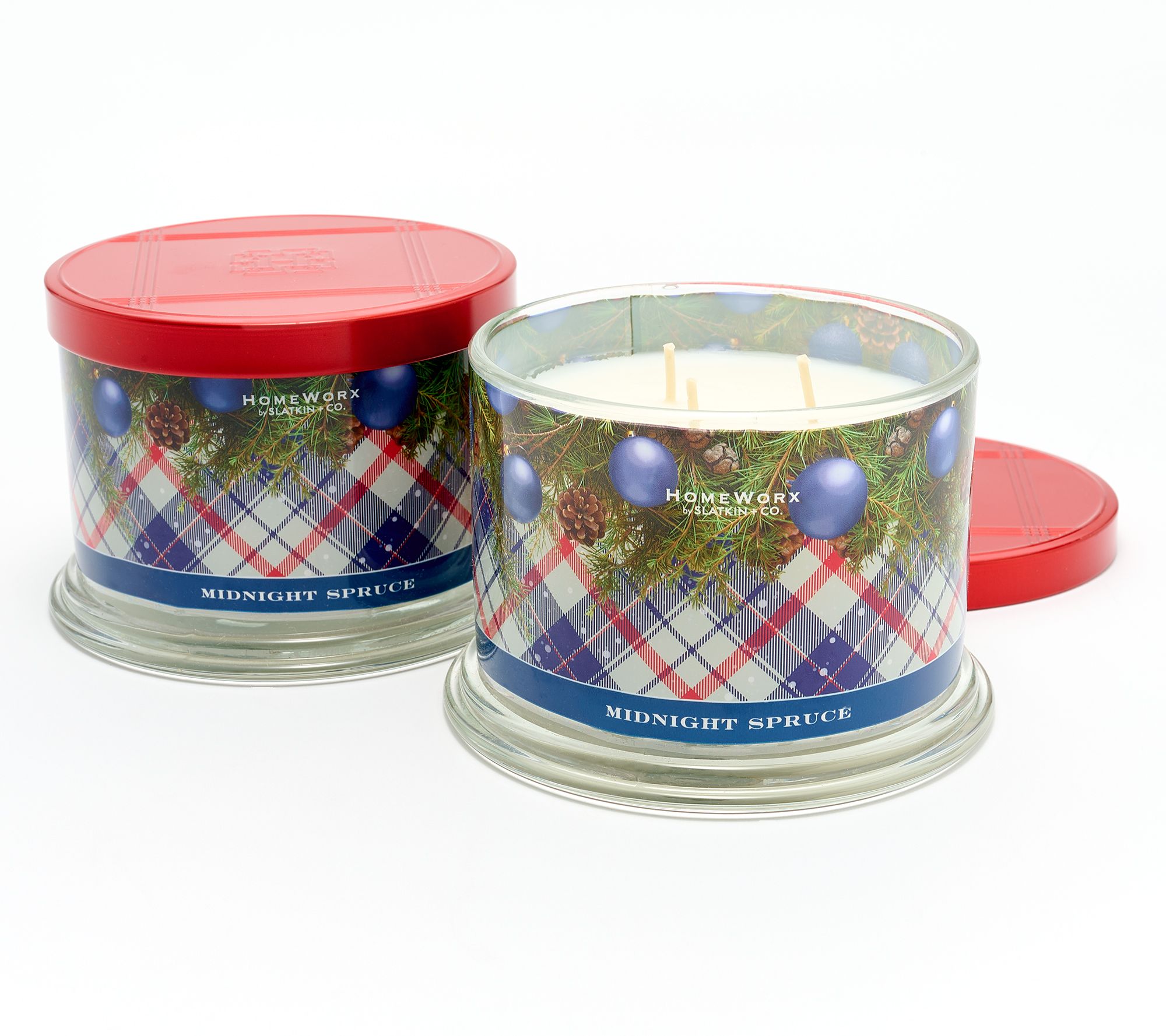 HomeWorx by Slatkin & Co. S/2 Midnight Spruce 14oz Candles - QVC.com