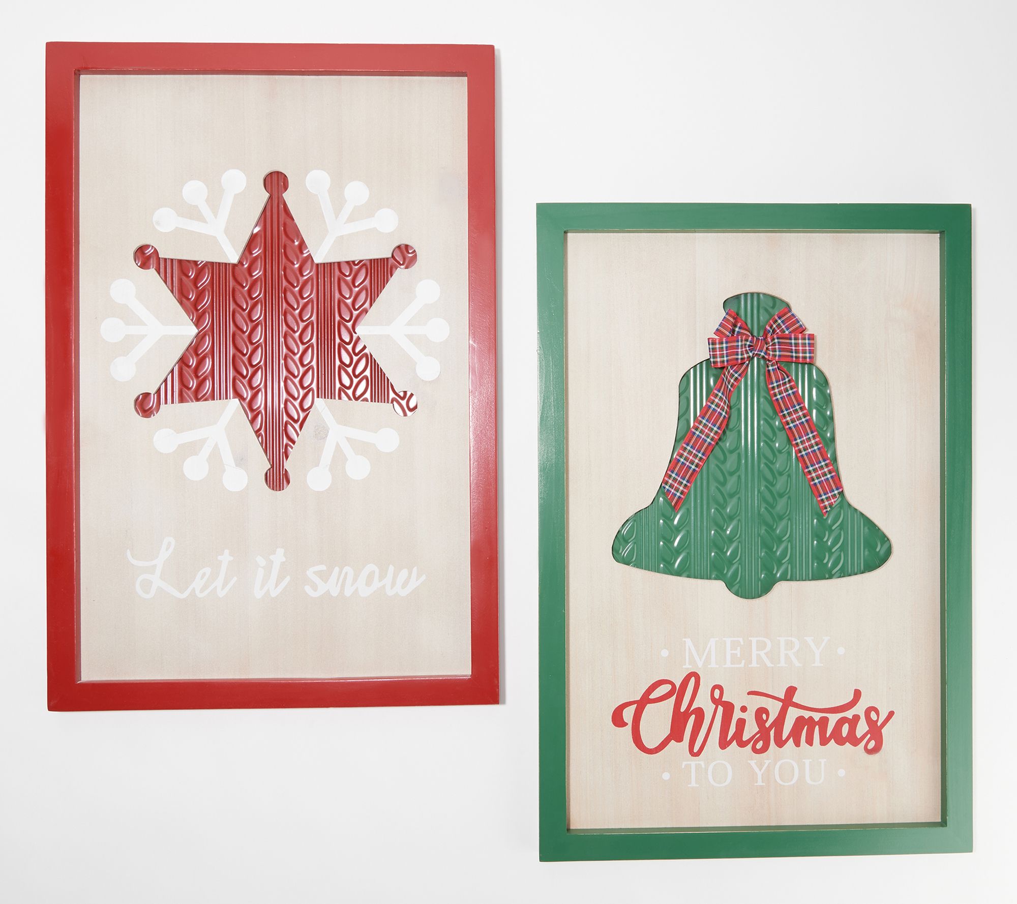 "As Is" Home Reflections Set of 2 Holiday Wall Decor Signs - QVC.com