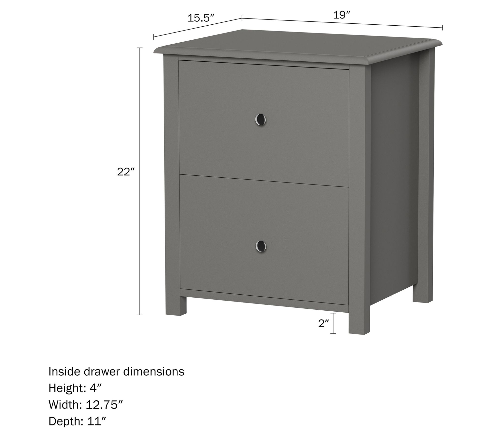 Lavish Home End Table with 2 Drawers Sofa SideTable - QVC.com