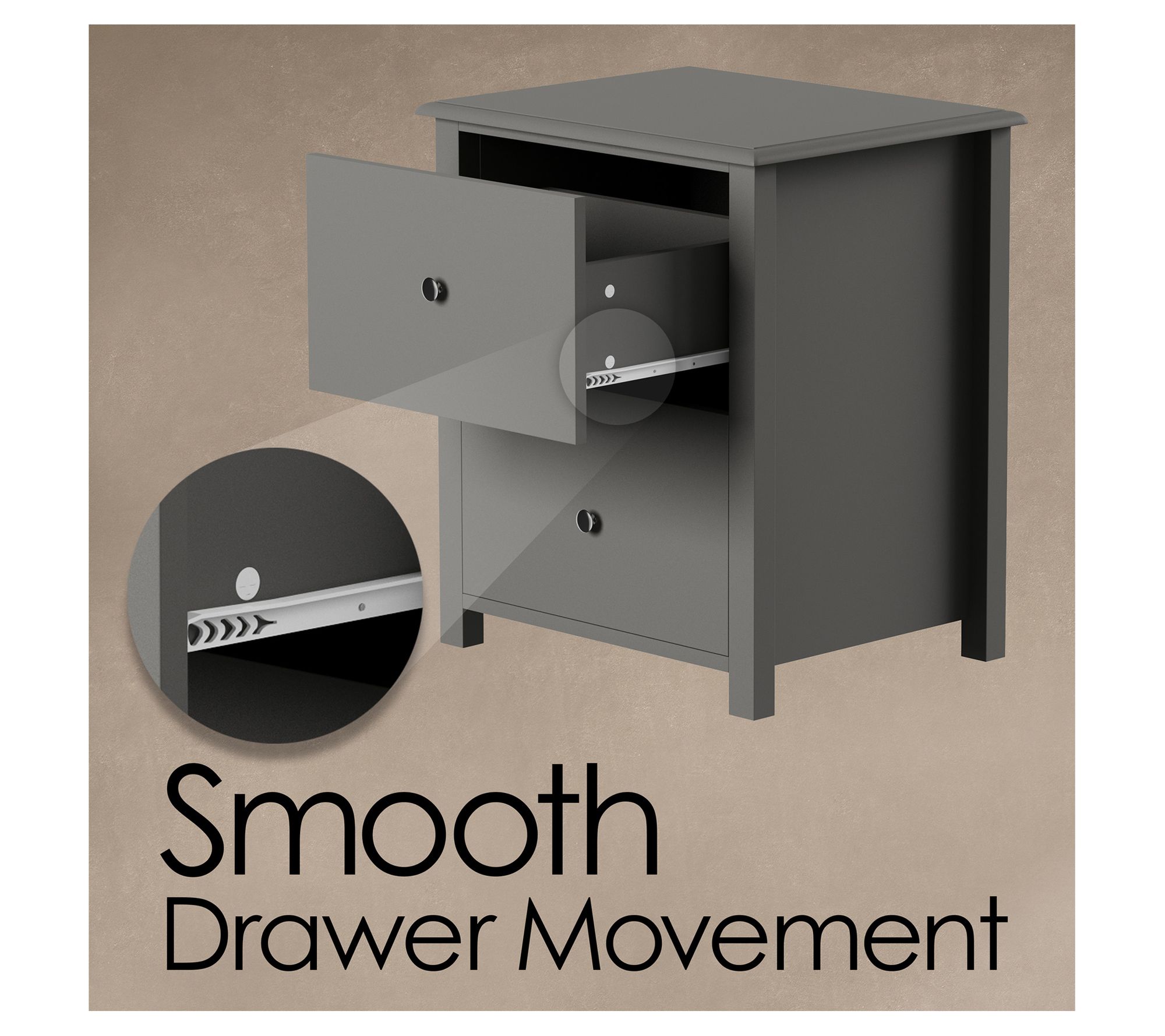 Lavish Home End Table with 2 Drawers Sofa SideTable - QVC.com