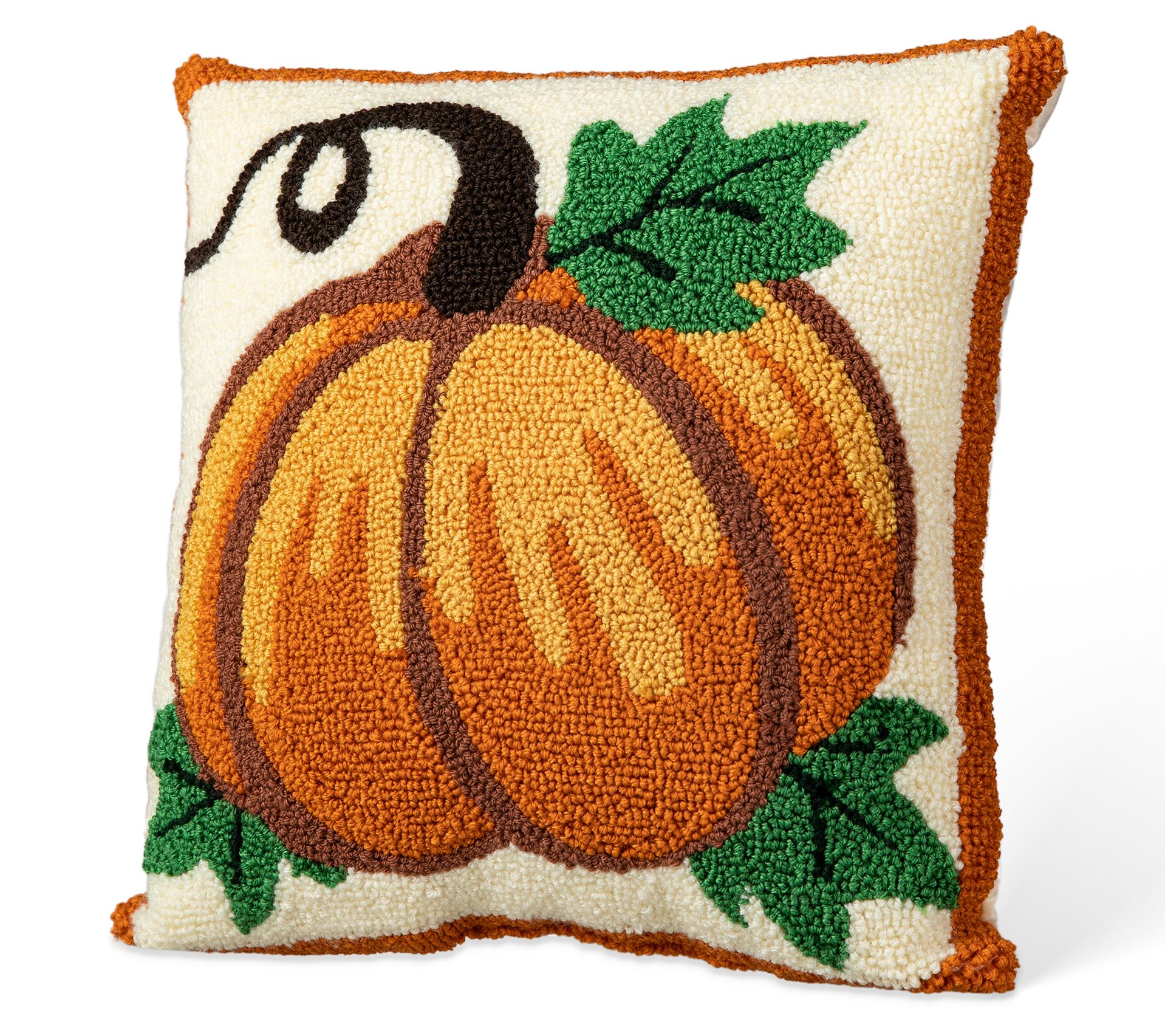 Glitzhome 14''H Fall Hooked Pillow - QVC.com