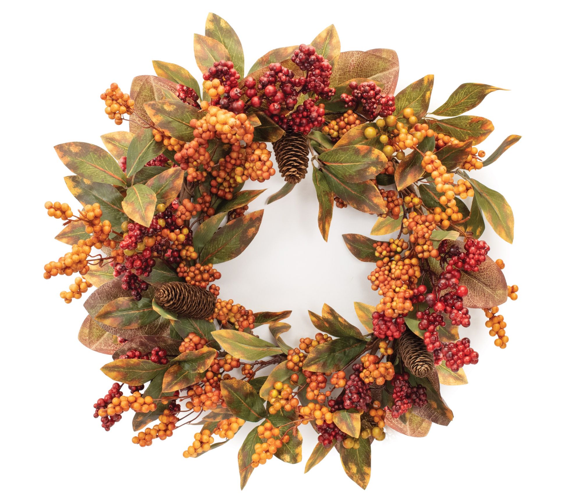 Melrose Fall Foliage Berry Wreath 24"D - QVC.com