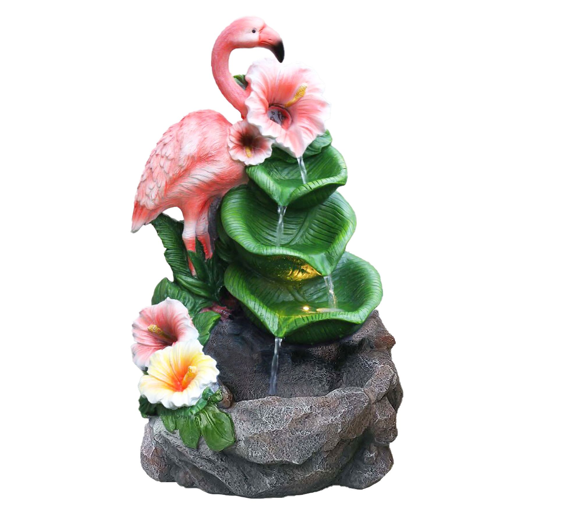Santa's Workshop 18.5" Resin Led Flamingo Fountain - QVC.com