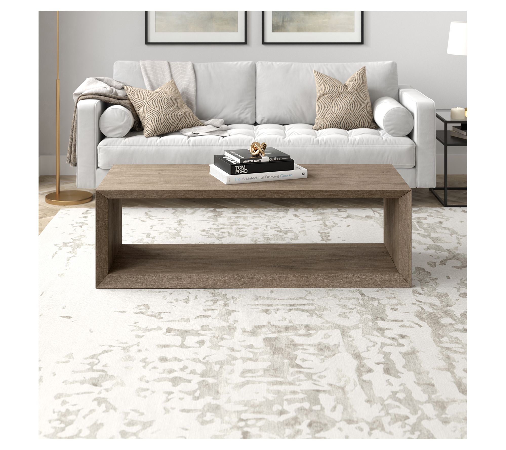 HudsonOsmond 58" Wide Rectangular Coffee Table - QVC.com