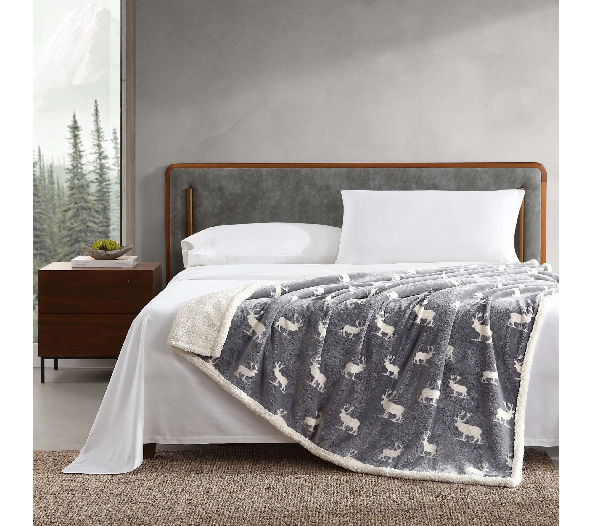 Eddie Bauer Elk Stance 50"X60" Knit Throw - QVC.com