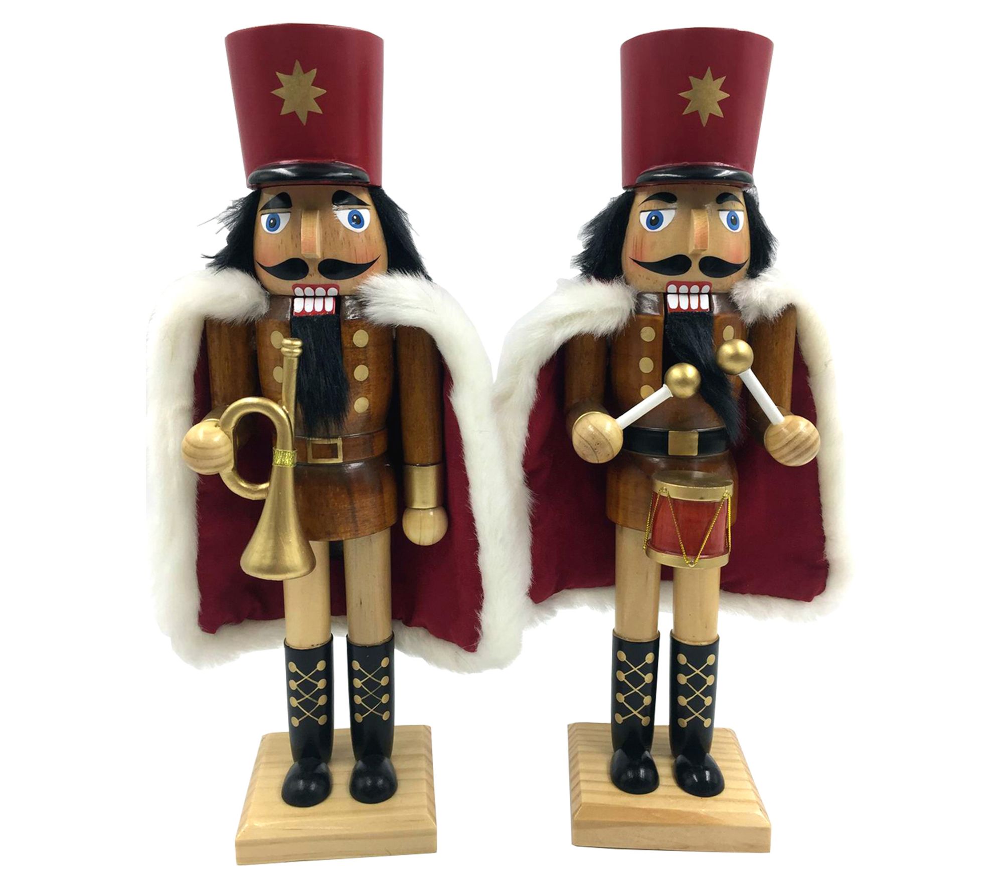 14" Caped March ing Nutcracker By Santa's Work shop - Set of 2 - QVC.com