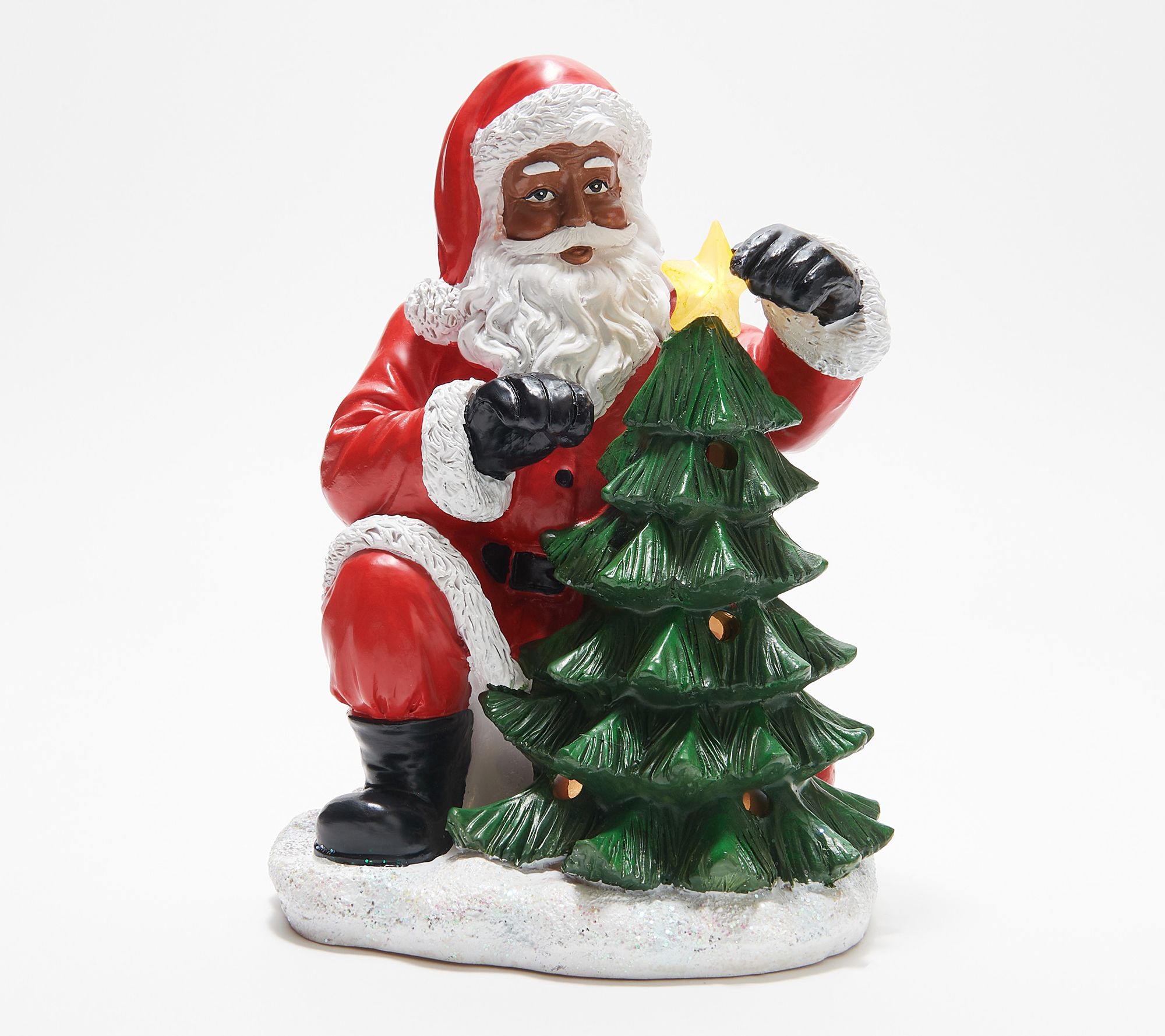 "As Is" Kringle Express Illuminated Santa with Christmas Tree - QVC.com