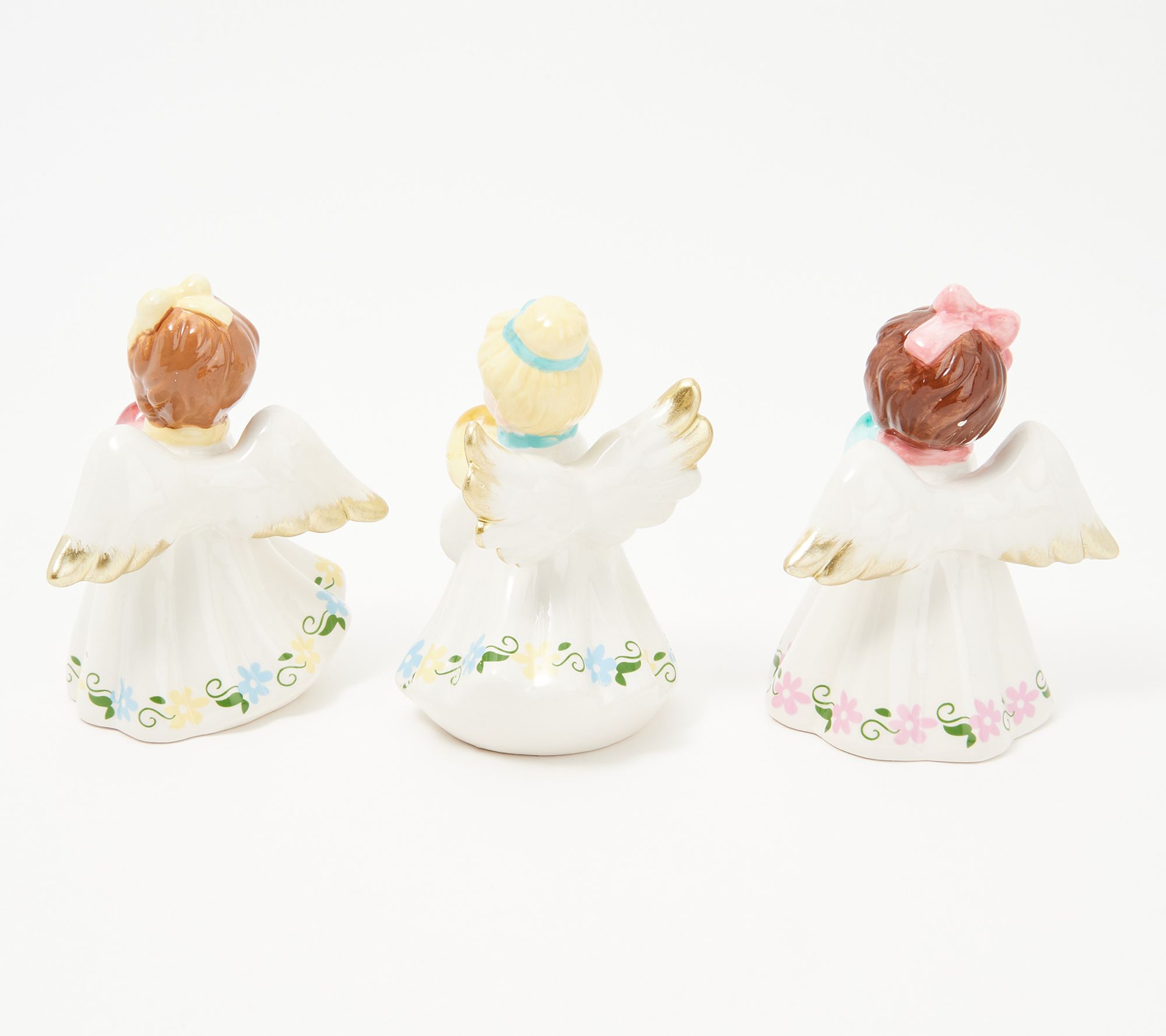 "As Is" Mr. Cottontail Set of 3 Lit 5.5" Nostalgic Angel Figures - QVC.com