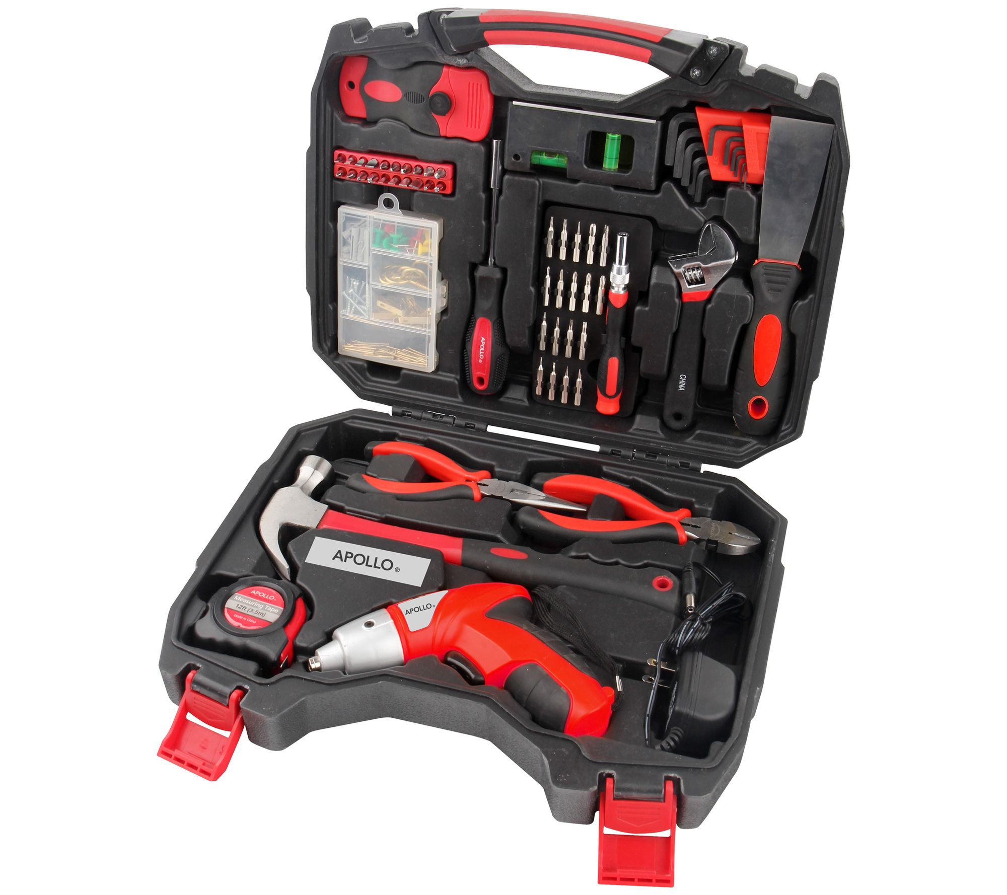 Apollo Tools 160-Piece Tool Kit with 4.8V Cordless Screwdrive - QVC.com