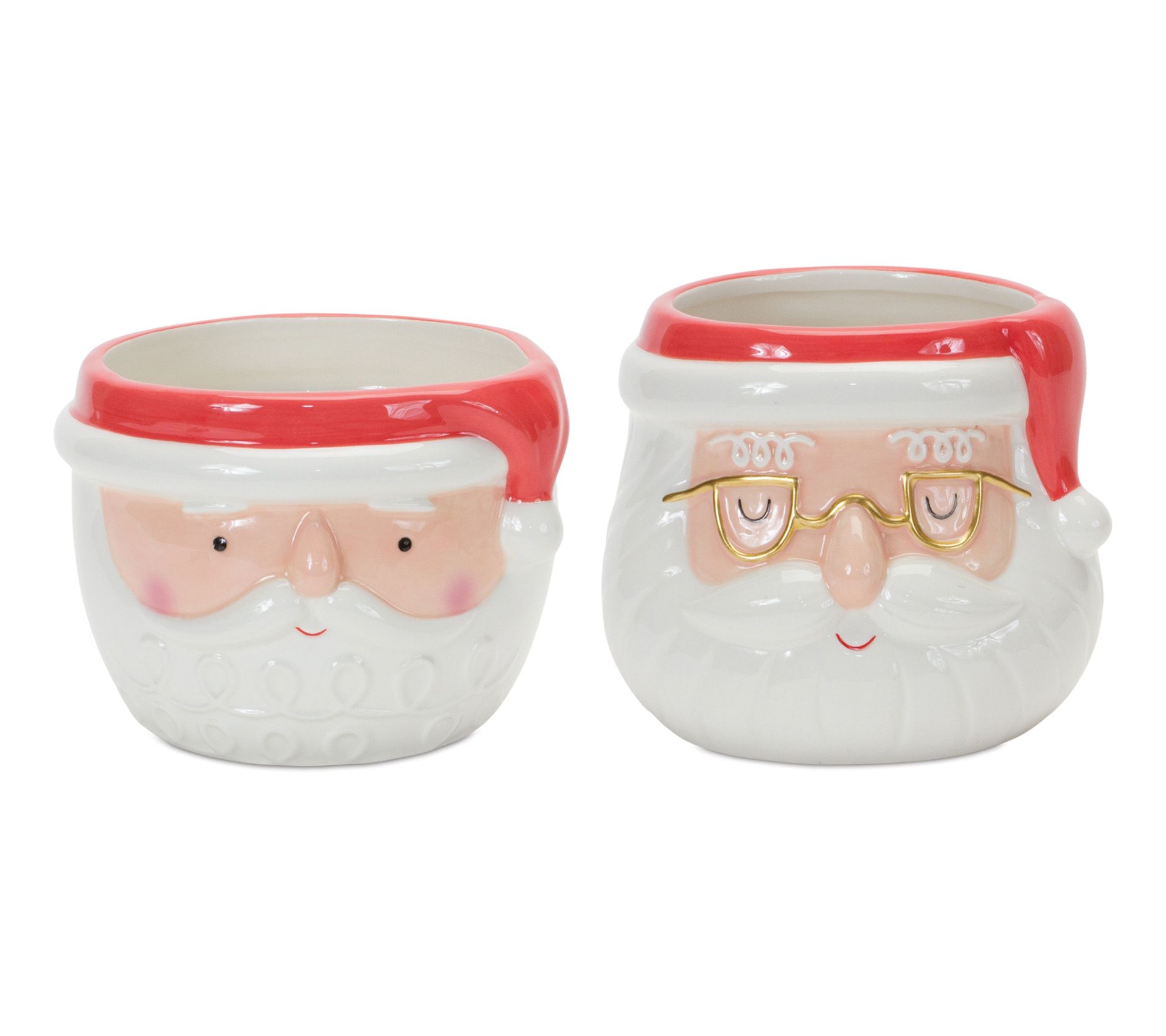 Melrose Ceramic Santa Planter (Set of 2) - QVC.com
