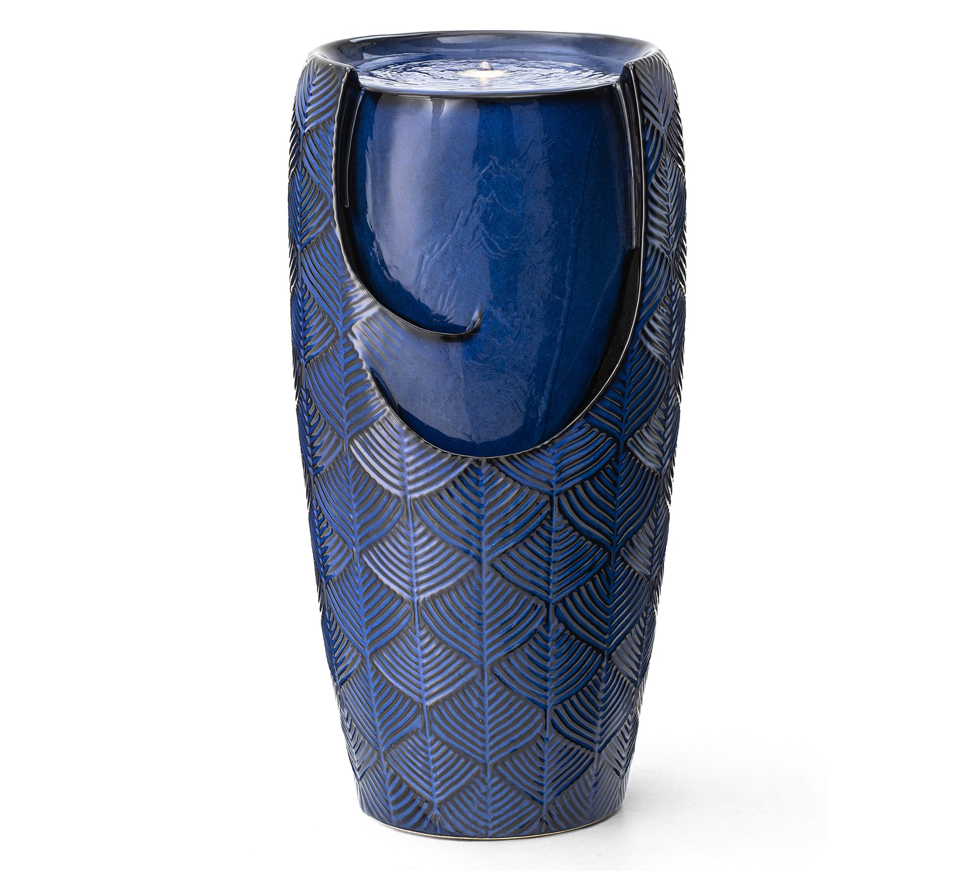 Glitzhome 29" LED Lighted Glazed Ceramic Outdoor Fountain - QVC.com