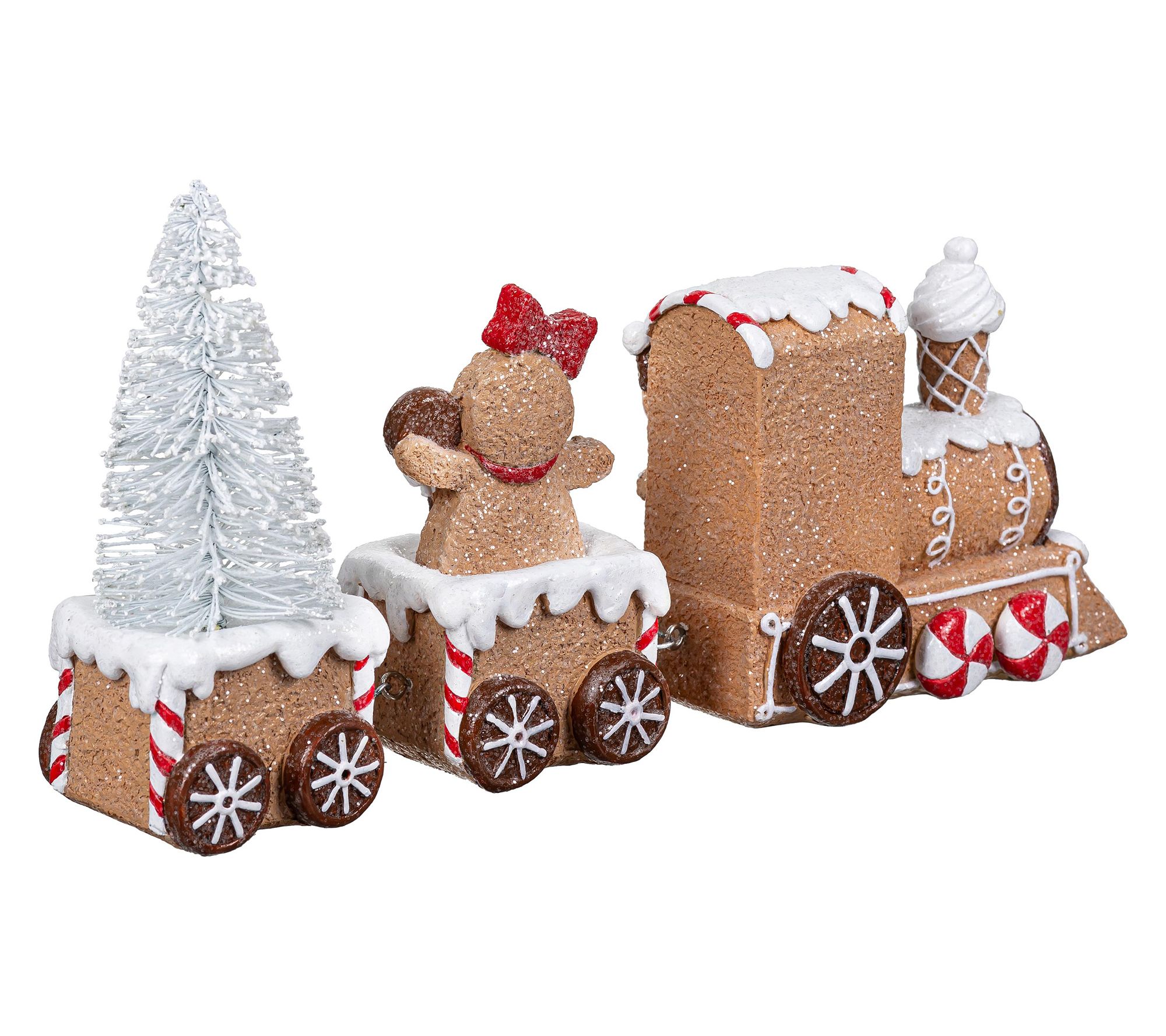 Evergreen 11.5"L Resin Gingerbread Train TableDecor - QVC.com