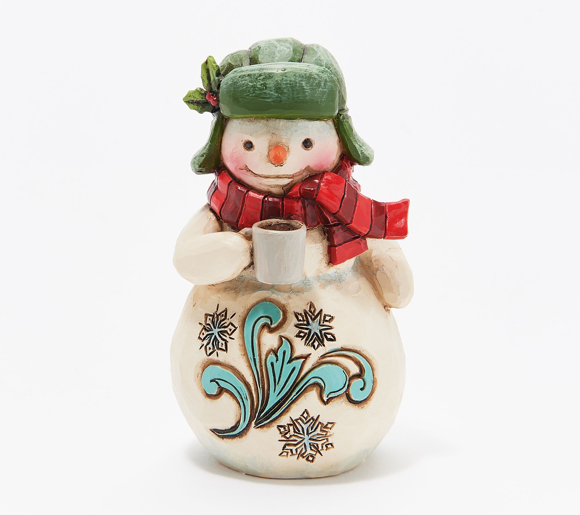 Jim Shore Miniature Snowman with Cocoa Figurine - QVC.com