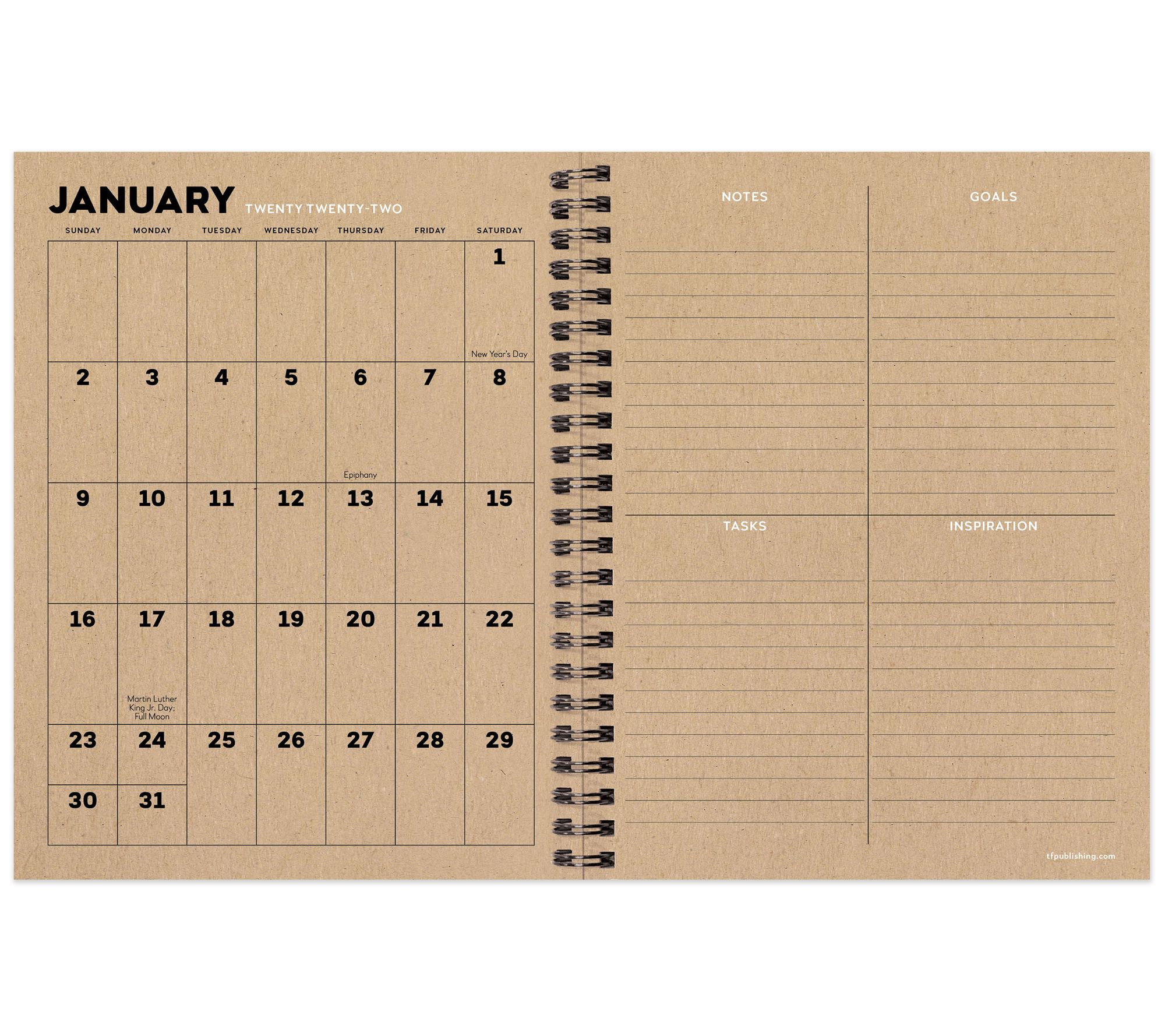 2022 Medium Weekly Monthly Planner Kraft Series - QVC.com