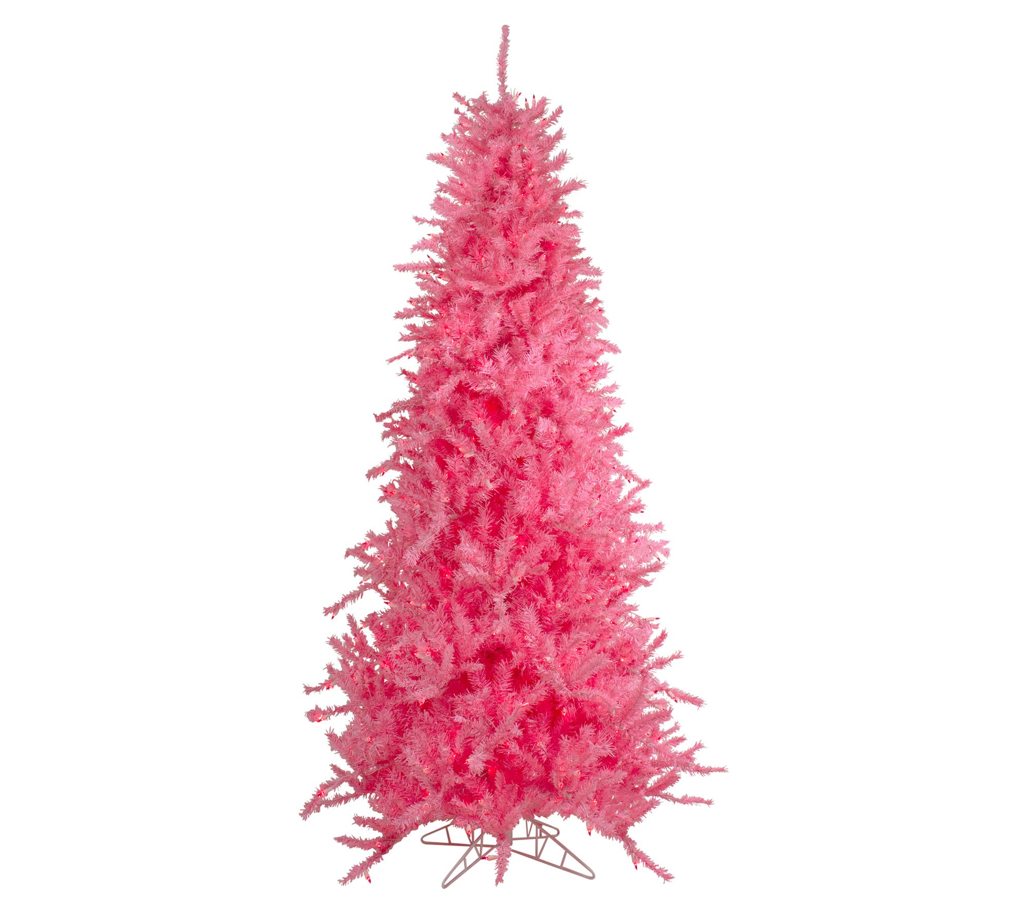 Northlight 7.5' Pre-Lit Pink Tinsel Slim Christ mas Tree - QVC.com
